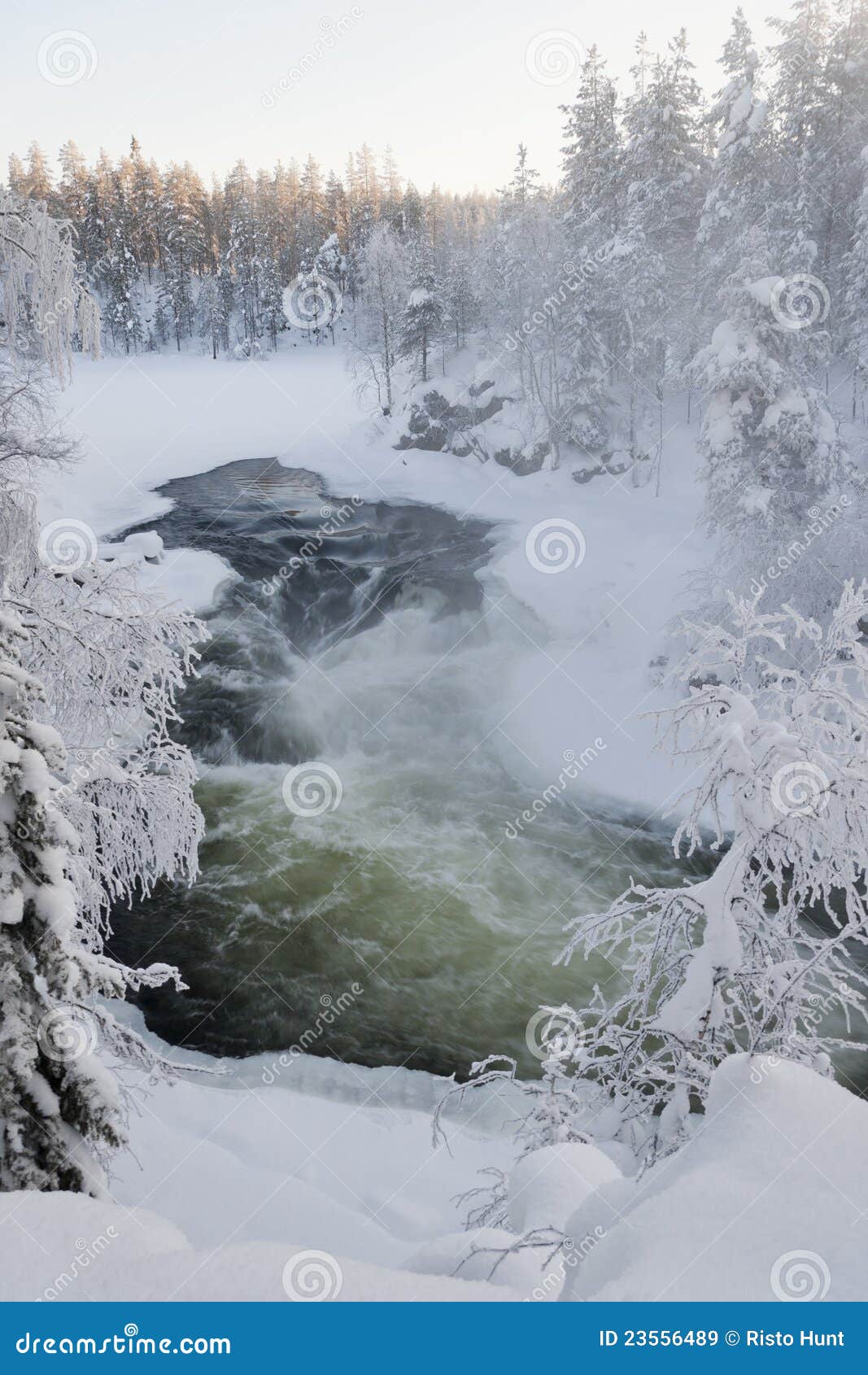 A River on a Snowy Landscape Stock Image - Image of landscape, frost ...