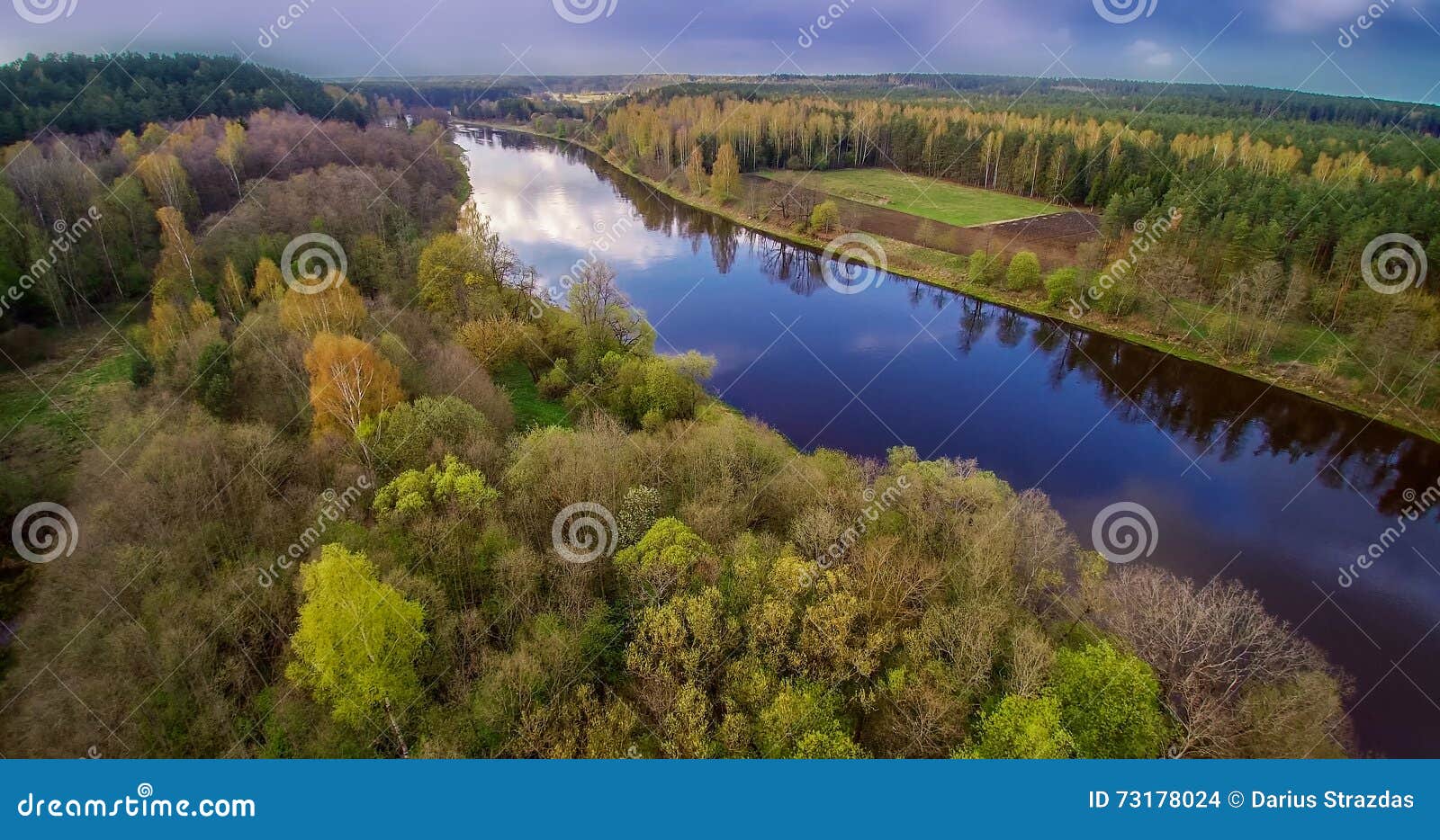 River in spring from above stock photo. Image of wood - 73178024