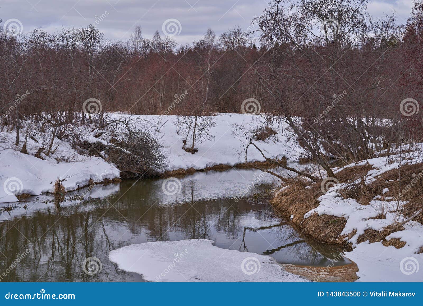 The River in the Spring. Melting Ice Stock Photo - Image of creek ...
