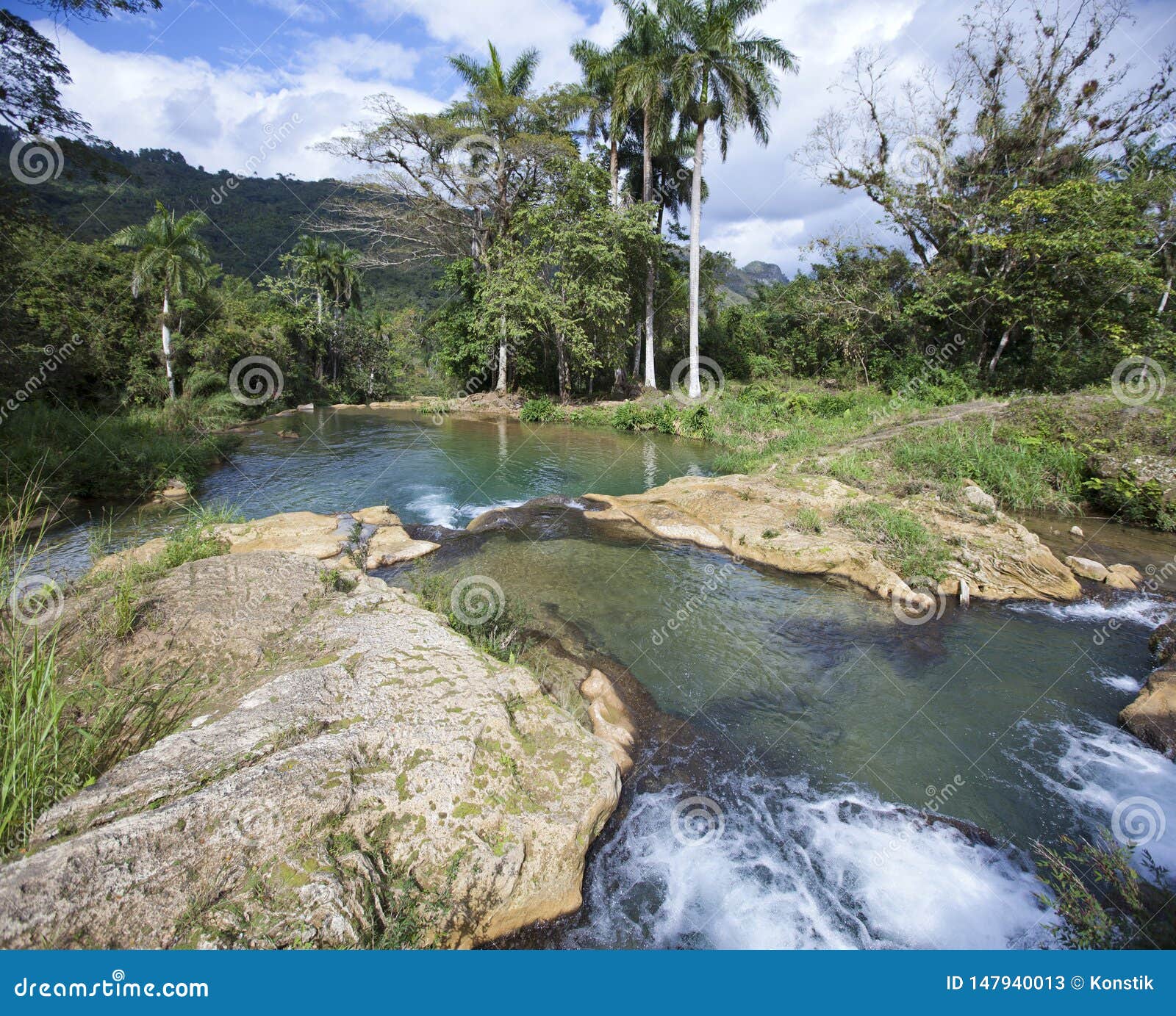 The River with Stages in Park of Soroa. Cuba Stock Image - Image of ...
