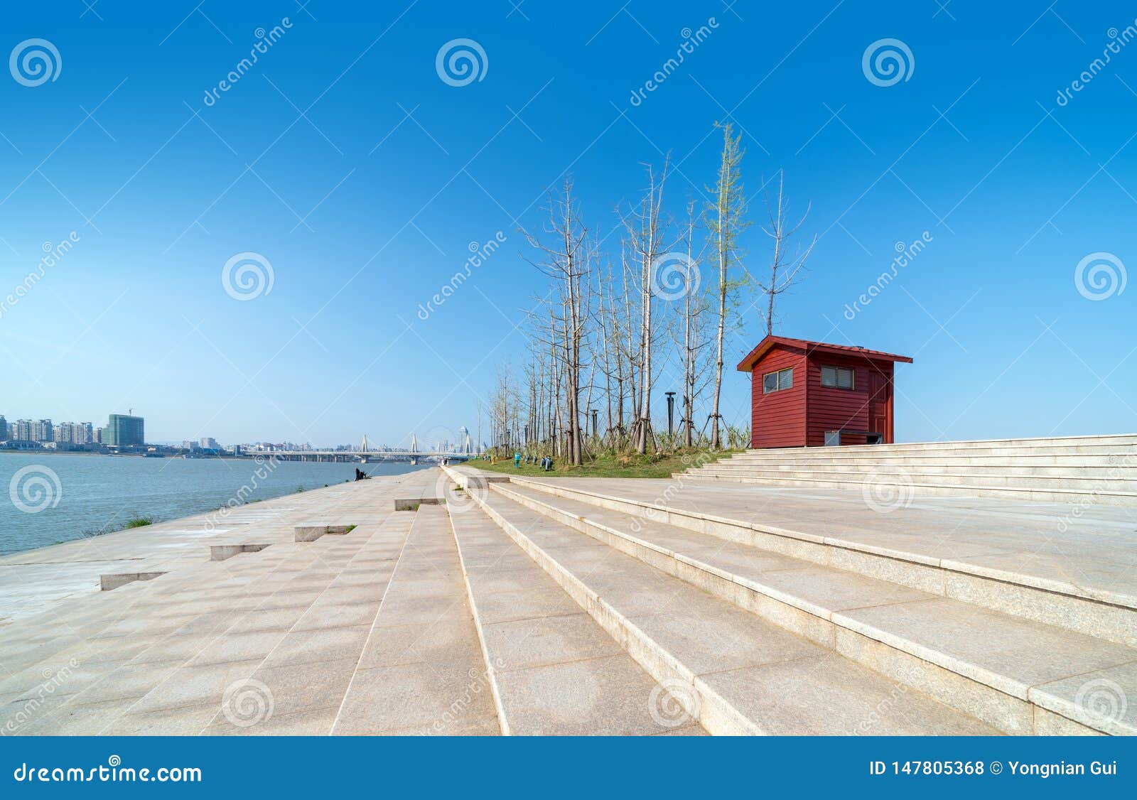 River stairs and bridge stock photo. Image of engineering - 147805368