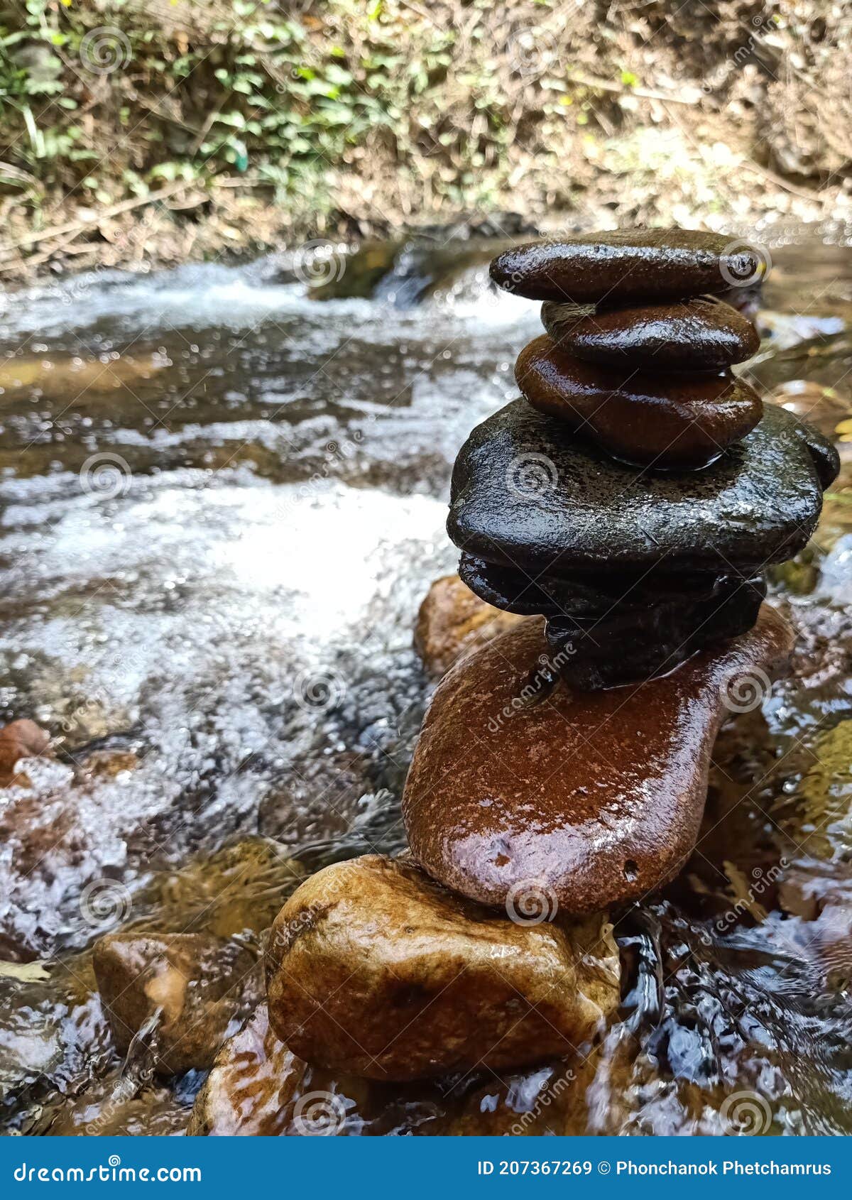 River stone stacked stock image. Image of stack, river - 207367269
