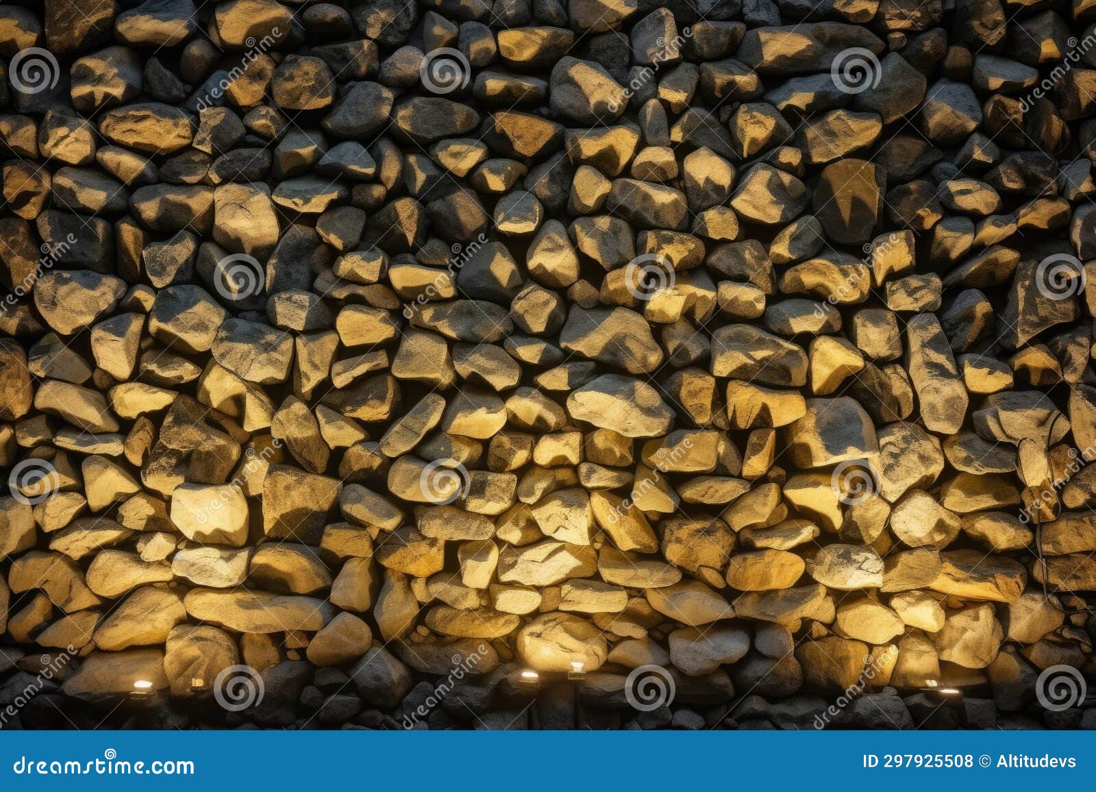 River Stone Wall in Dim Light Stock Photo - Image of river, generated ...