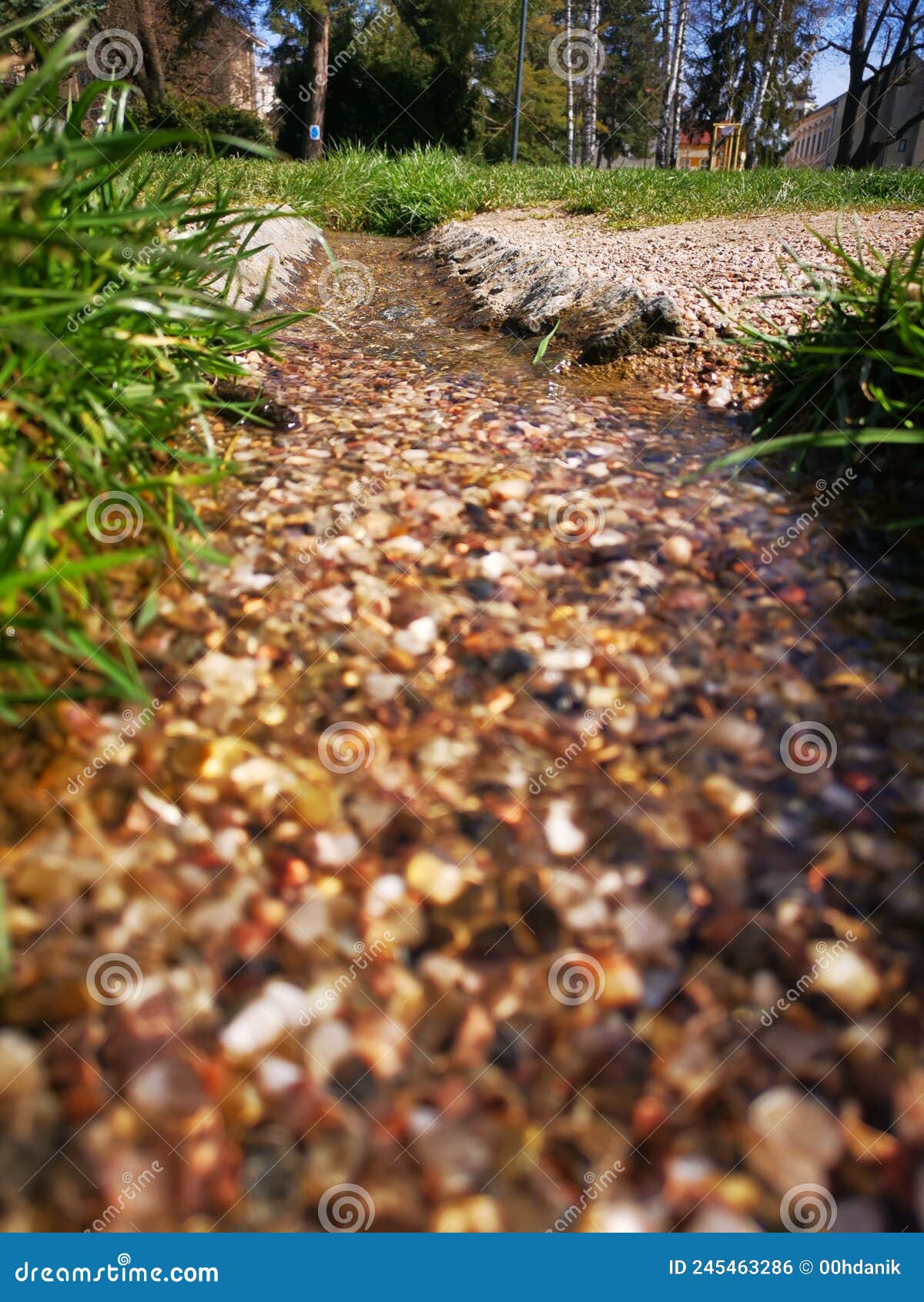 River with Stones and Path in the Park Stock Photo - Image of autumn ...