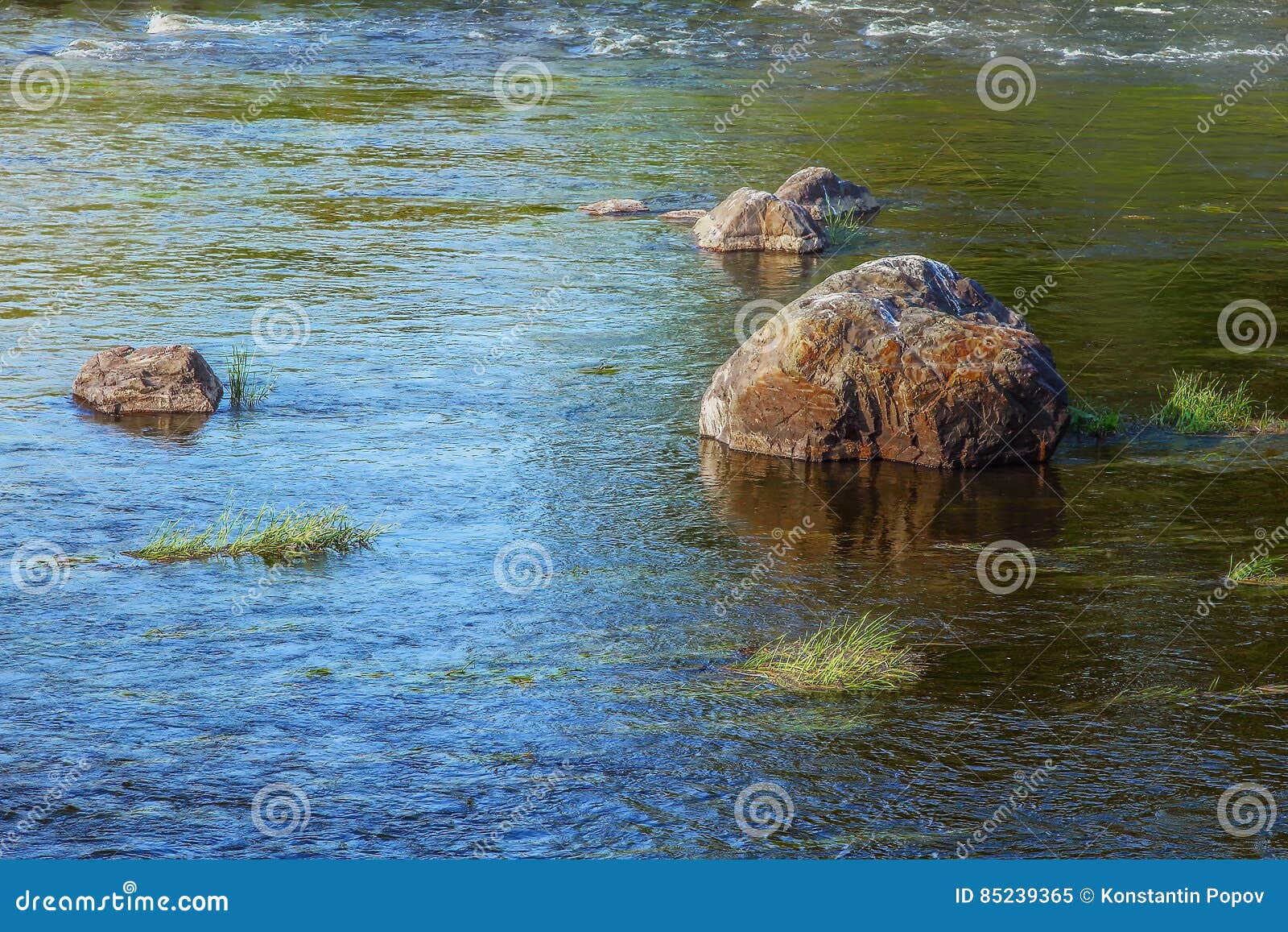 River with Stones on the Plain Stock Image - Image of fall, plain: 85239365