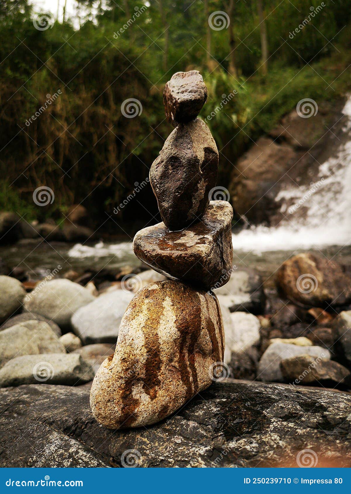 The River Stones are Stacked with Large Stones at the Bottom and Small ...