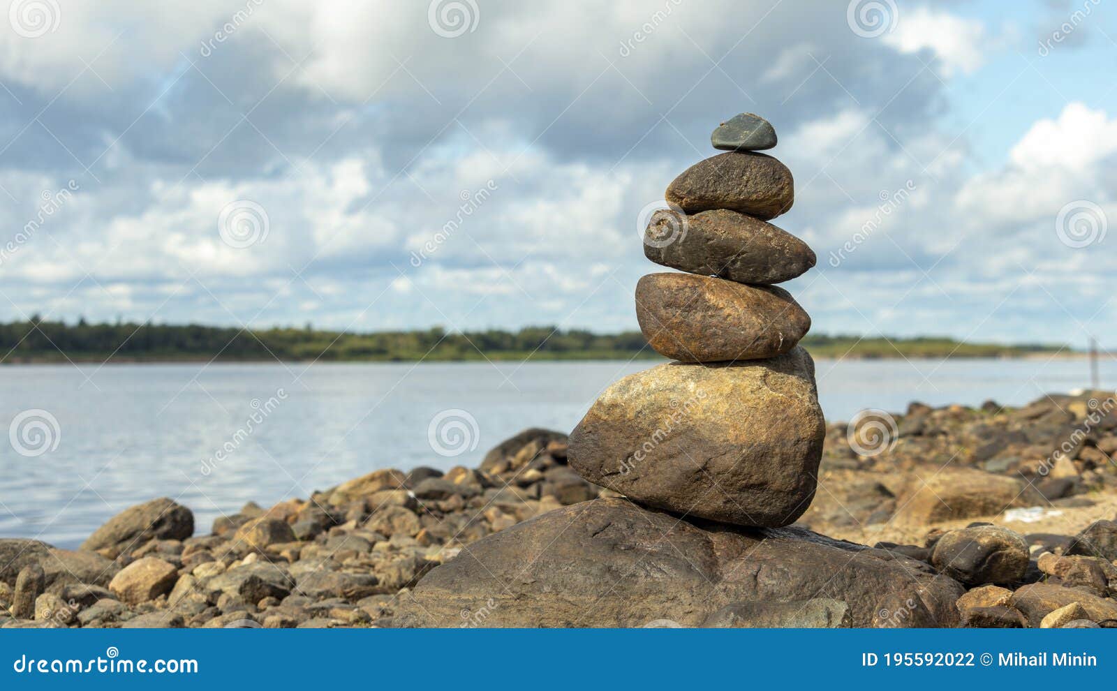 River Stones are Stacked on Top of Each Other Stock Photo - Image of ...