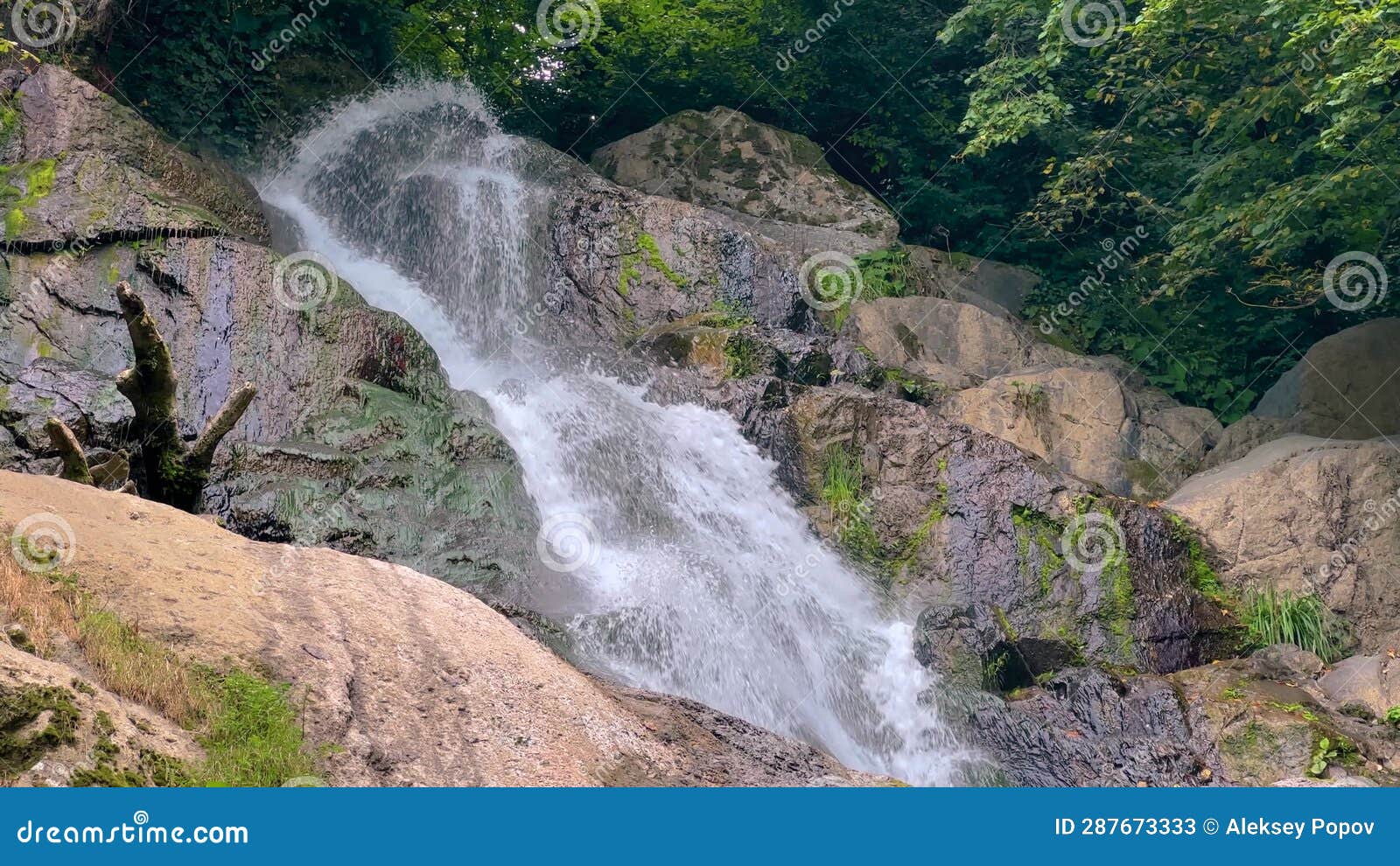 River, Stream is Flowing and Falling Down, Waterfall in the Mountain ...
