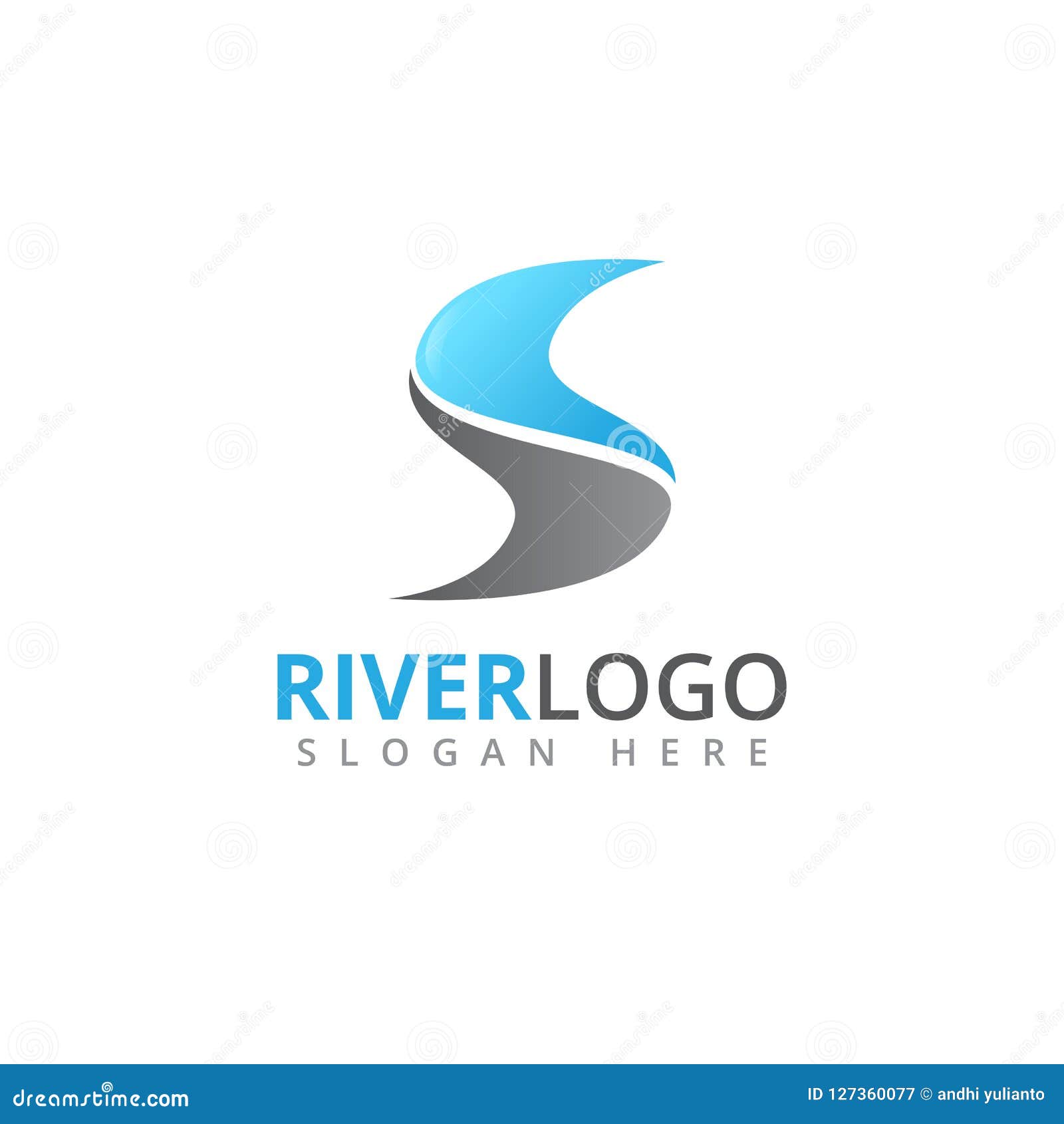 River Stream Flowing Letter S Shape Vector Logo Design Stock ...