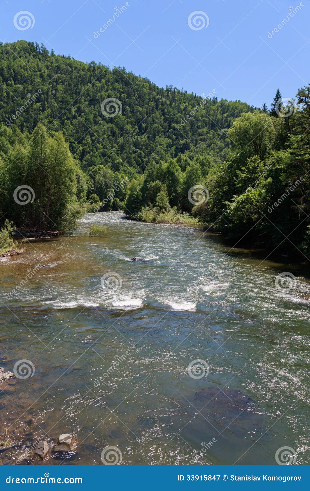 River summer landscape stock image. Image of park, mountain - 33915847
