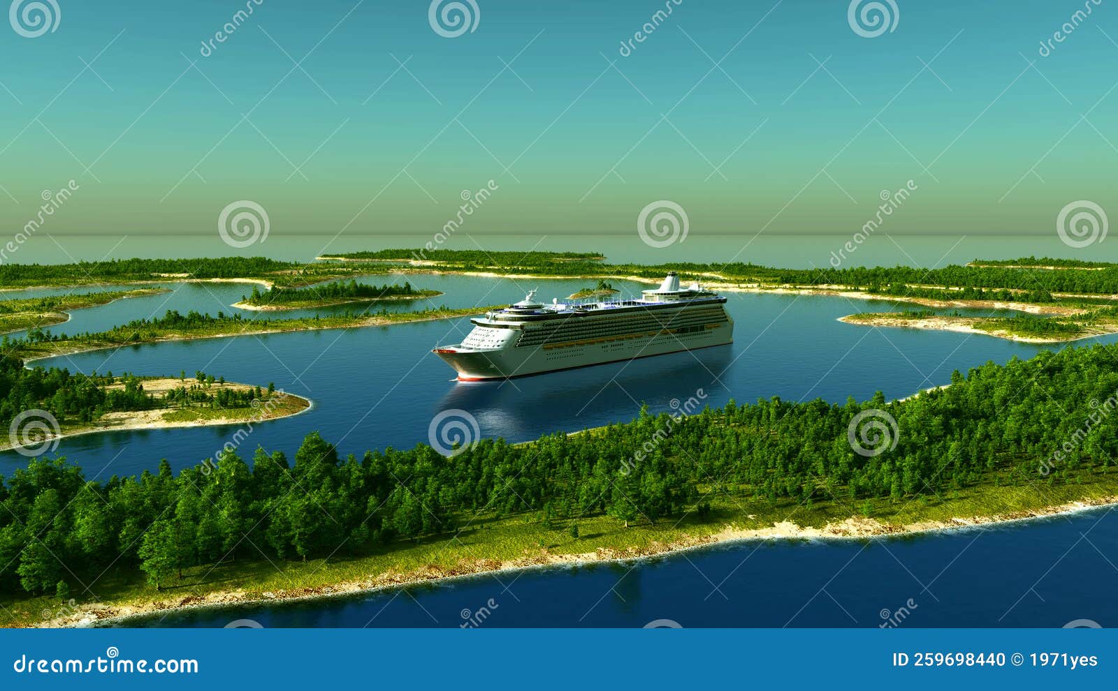 River stock illustration. Illustration of render, leisure - 259698440