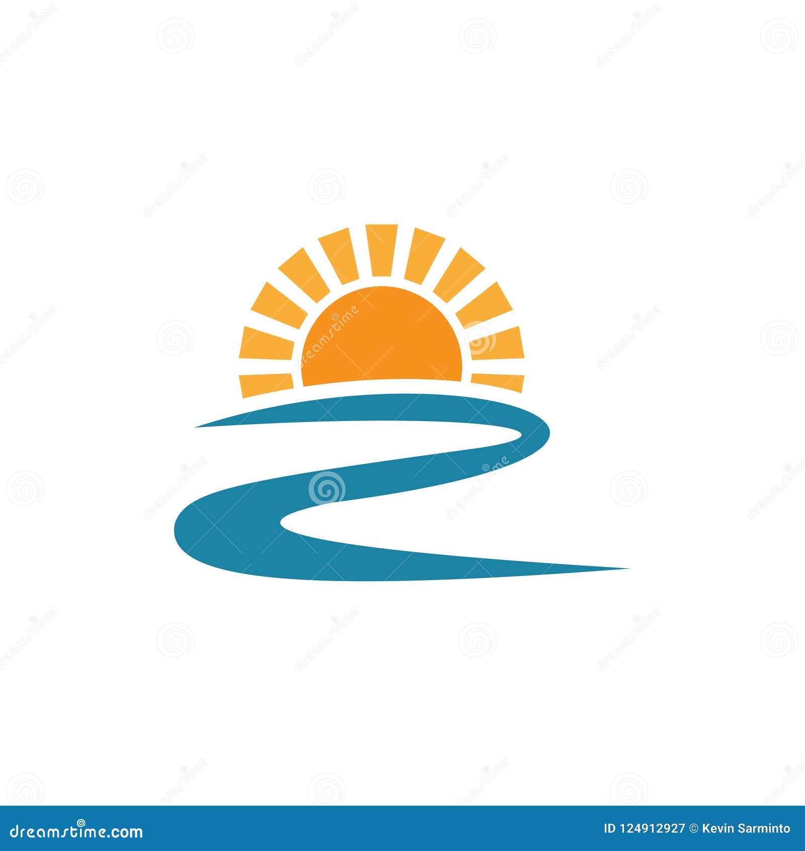 River sun logo stock vector. Illustration of ocean, ecology - 124912927