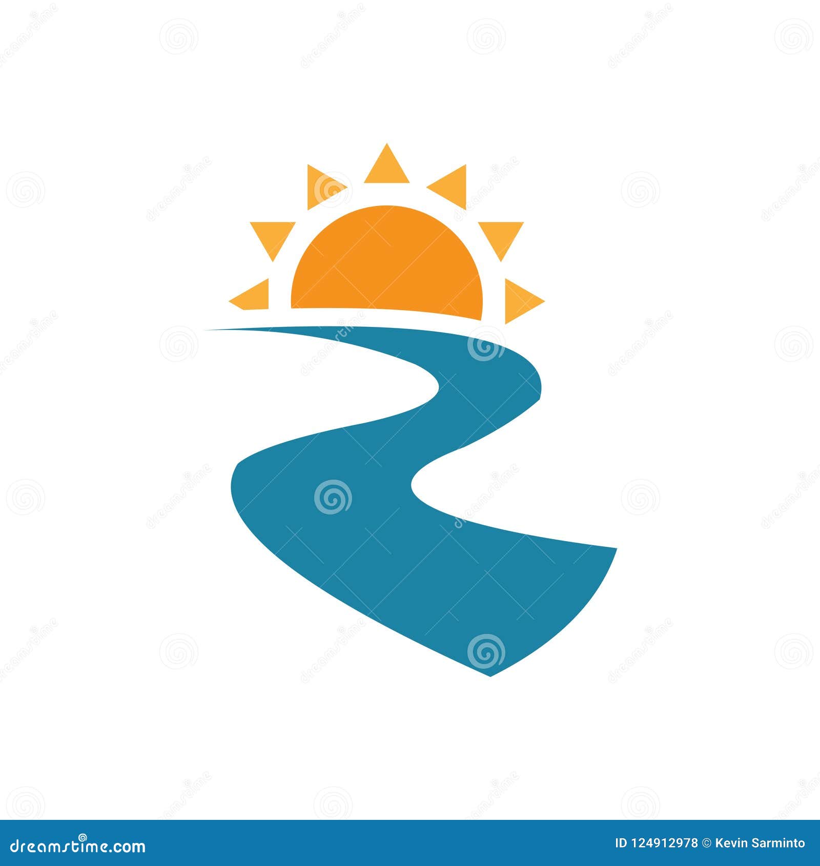 River sun logo stock vector. Illustration of concept - 124912978
