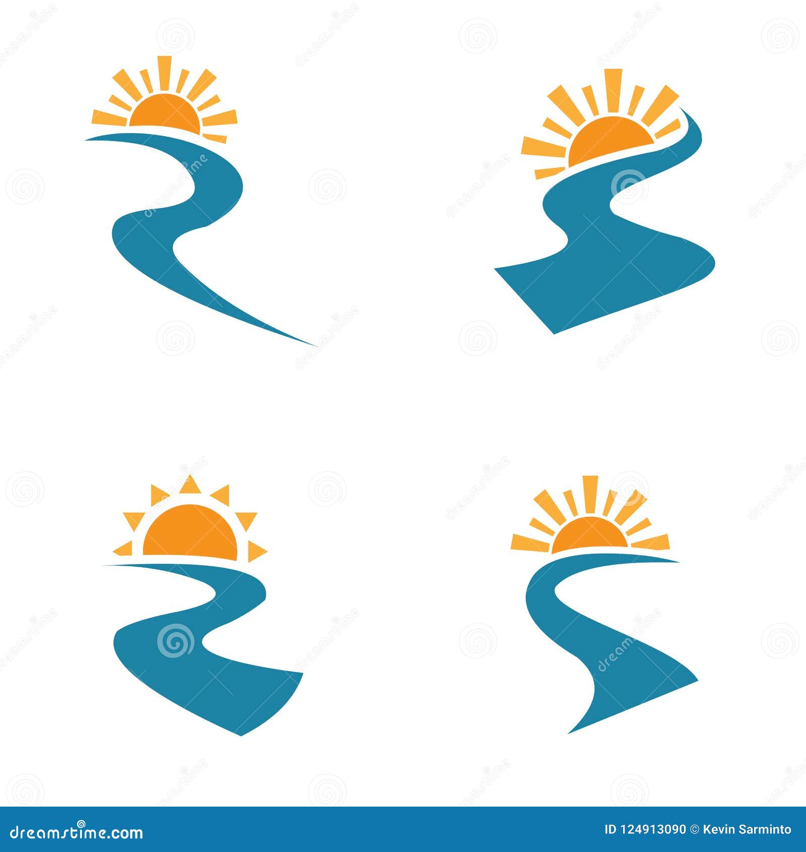 River sun logo stock vector. Illustration of creative - 124913090