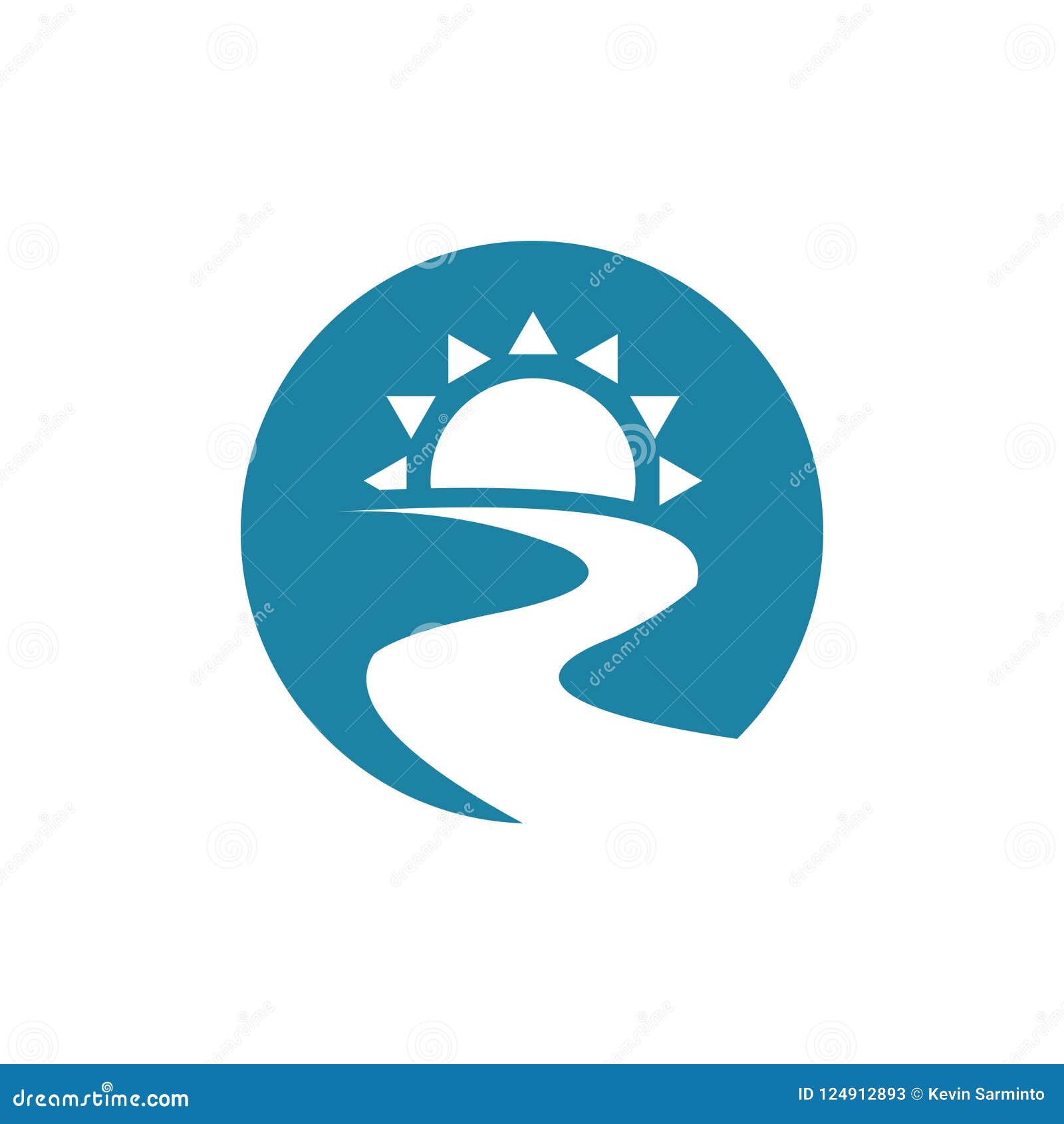 River sun logo stock vector. Illustration of holiday - 124912893