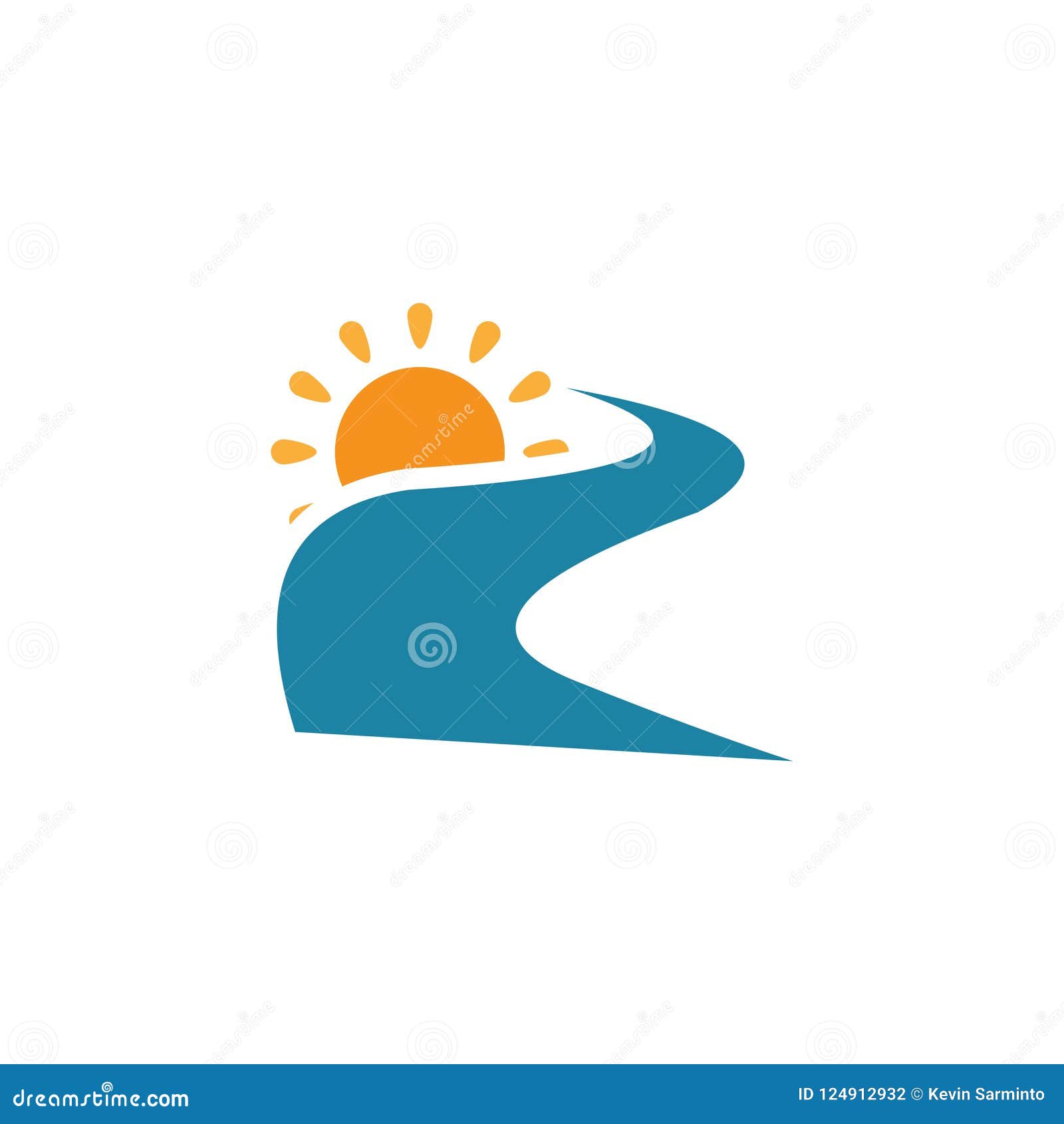 River sun logo stock vector. Illustration of emblem - 124912932