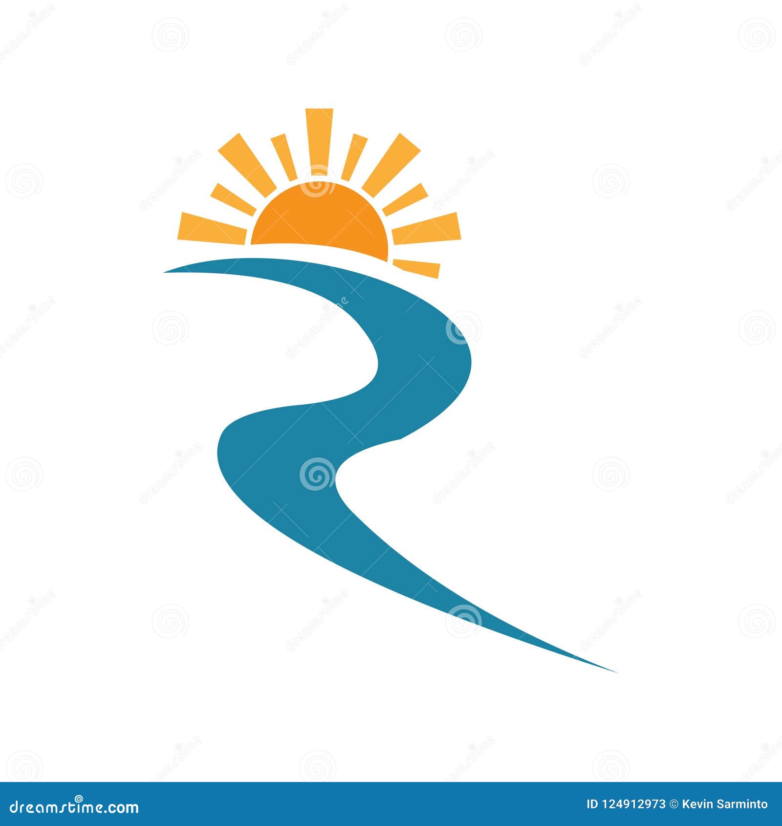 River sun logo stock vector. Illustration of logo, element - 124912973