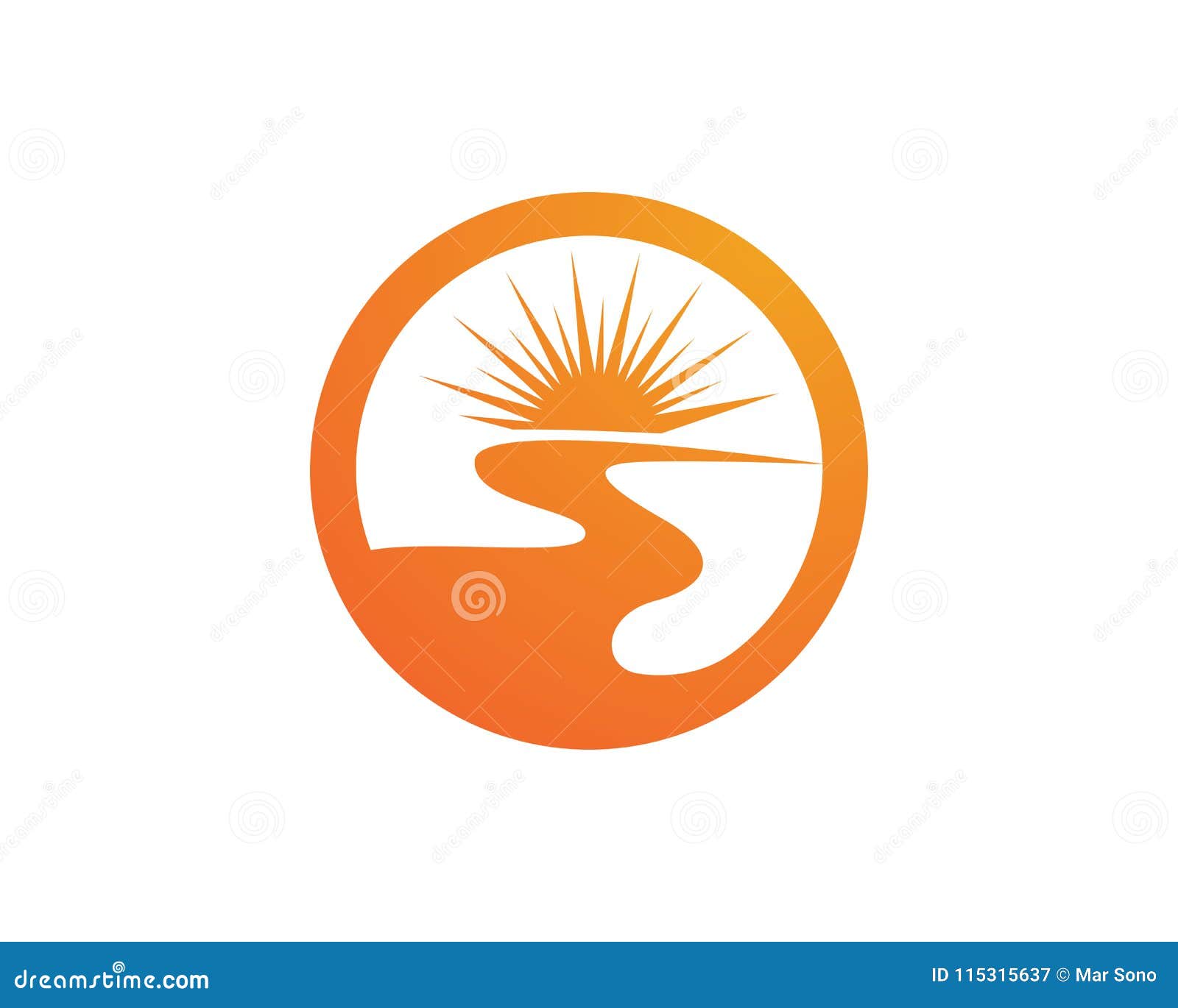 River and Sun Logo Template Vector Icon Illustration Stock Vector ...