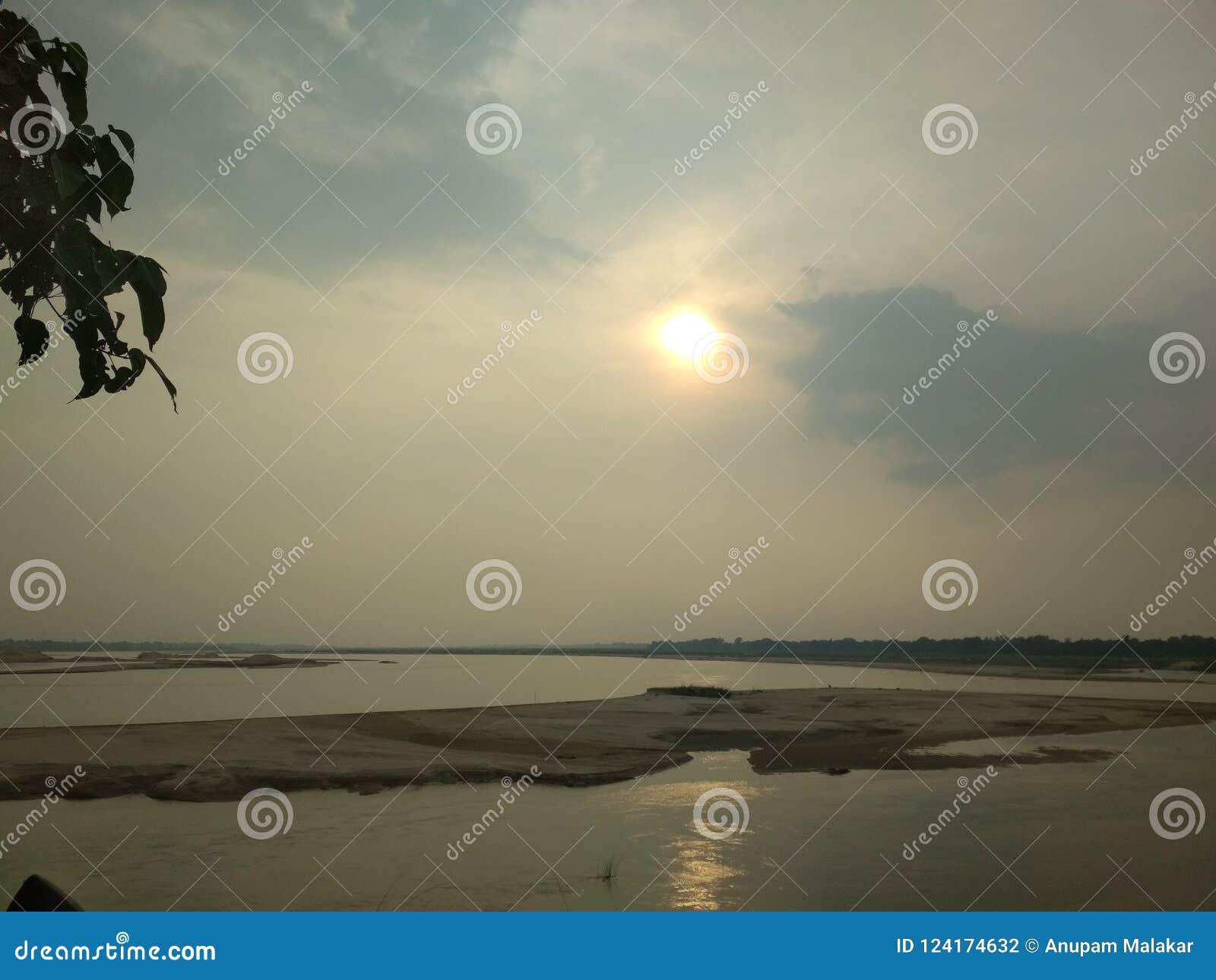 River sun set picture stock photo. Image of river, damodar - 124174632