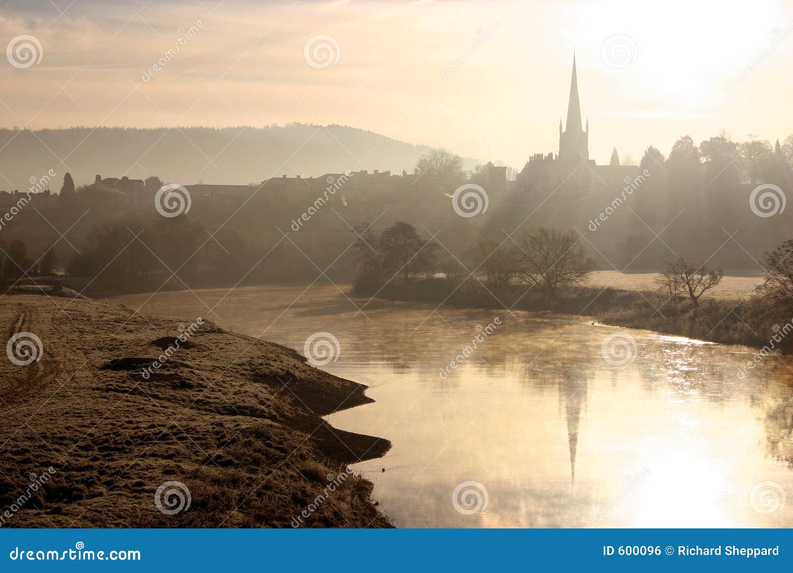 River sunrise stock photo. Image of clouds, relaxing, mountain - 600096