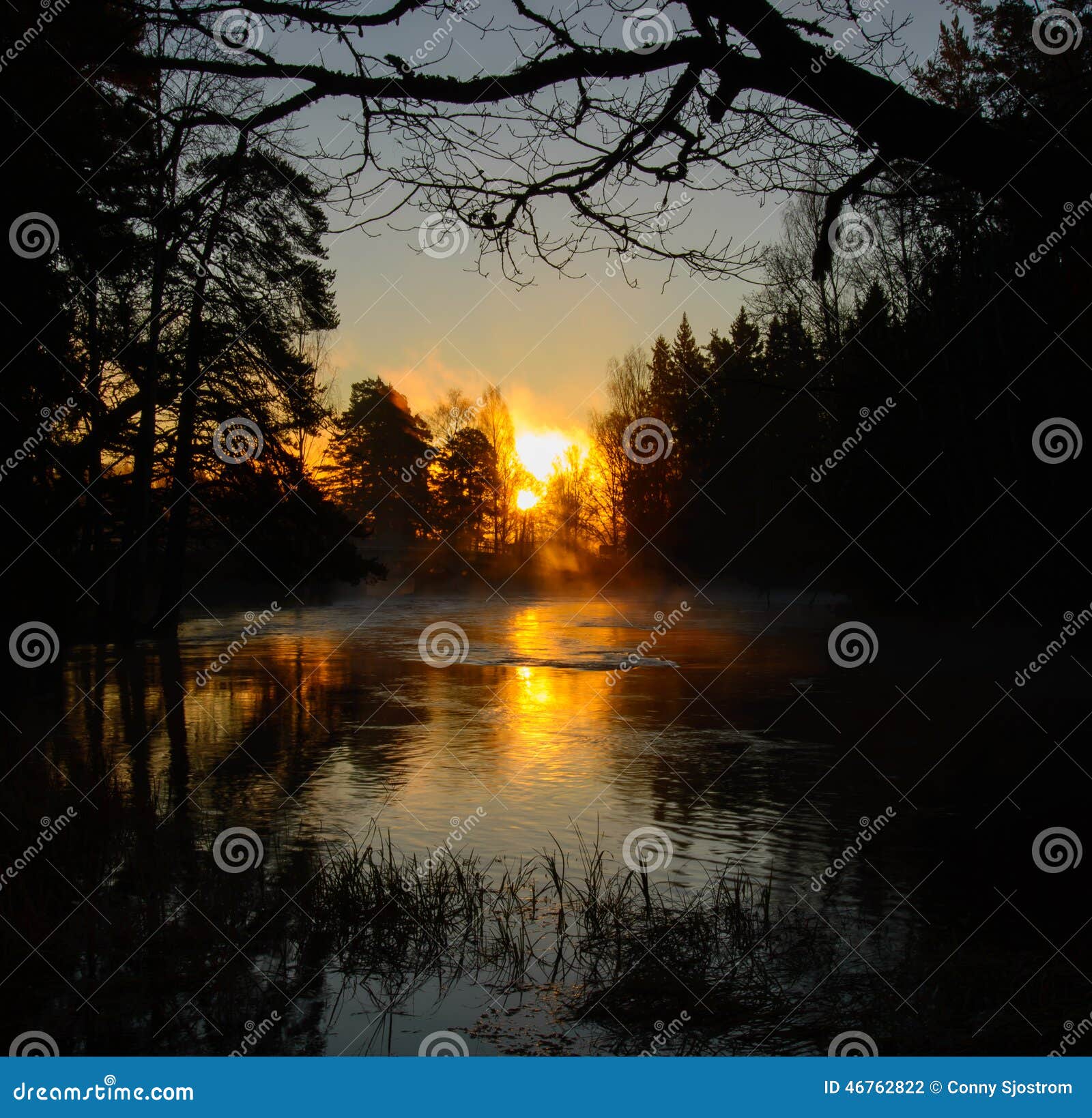 River in sunrise stock photo. Image of time, river, scandinavia - 46762822