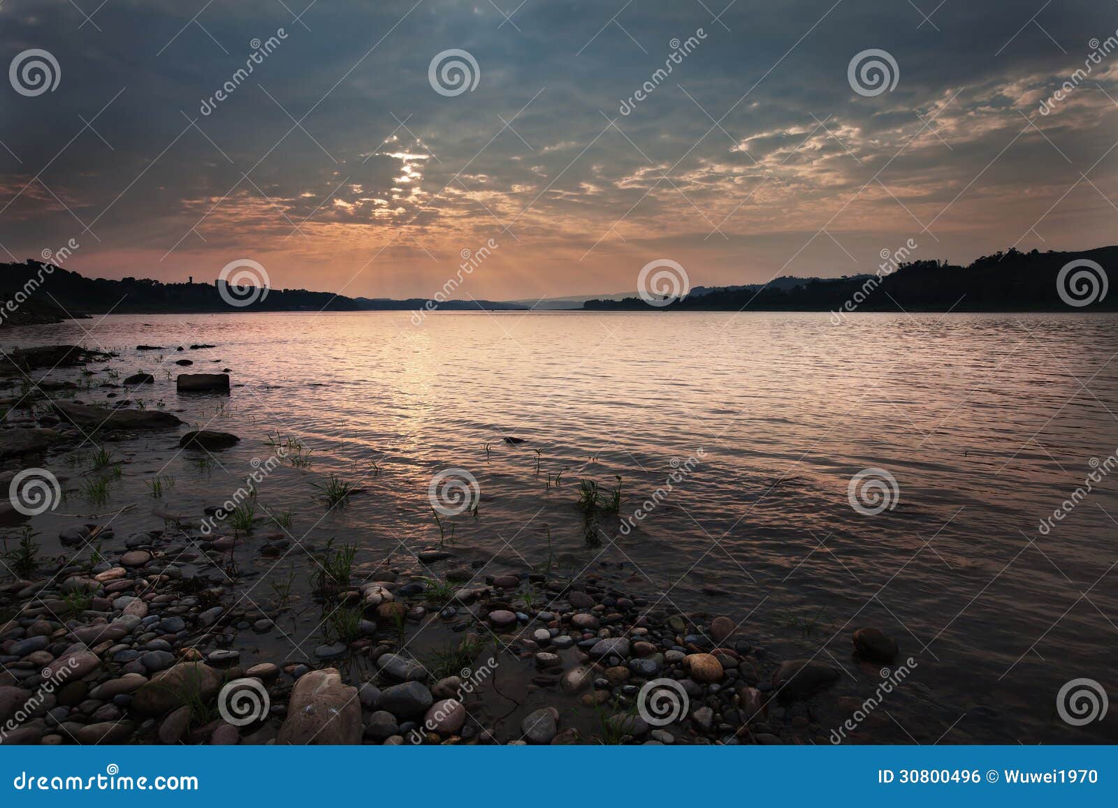 River Sunset stock photo. Image of beams, sunset, scenery - 30800496