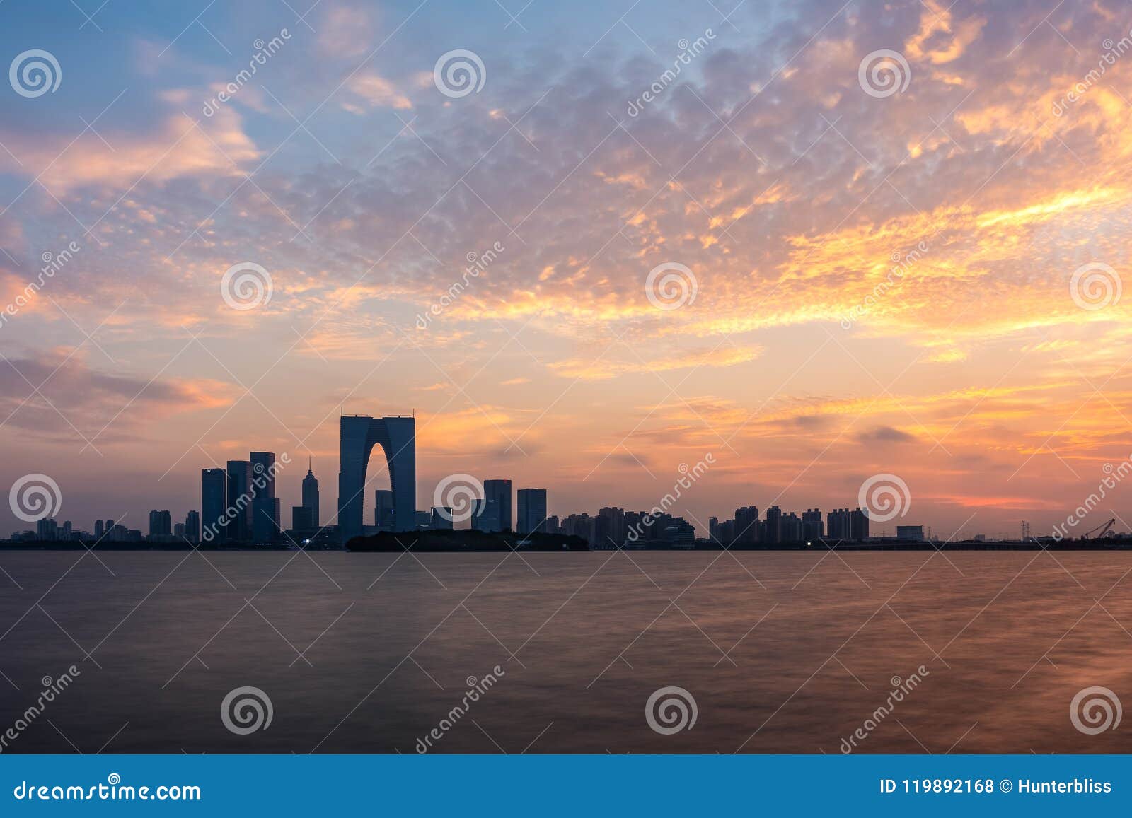 The River Sunset at the Gate of the Orient in Suzhou, China on J Stock ...