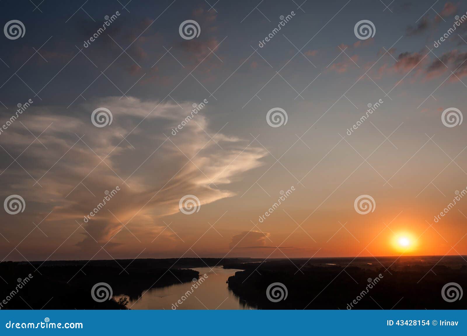 River sunset sky sun stock photo. Image of river, evening - 43428154