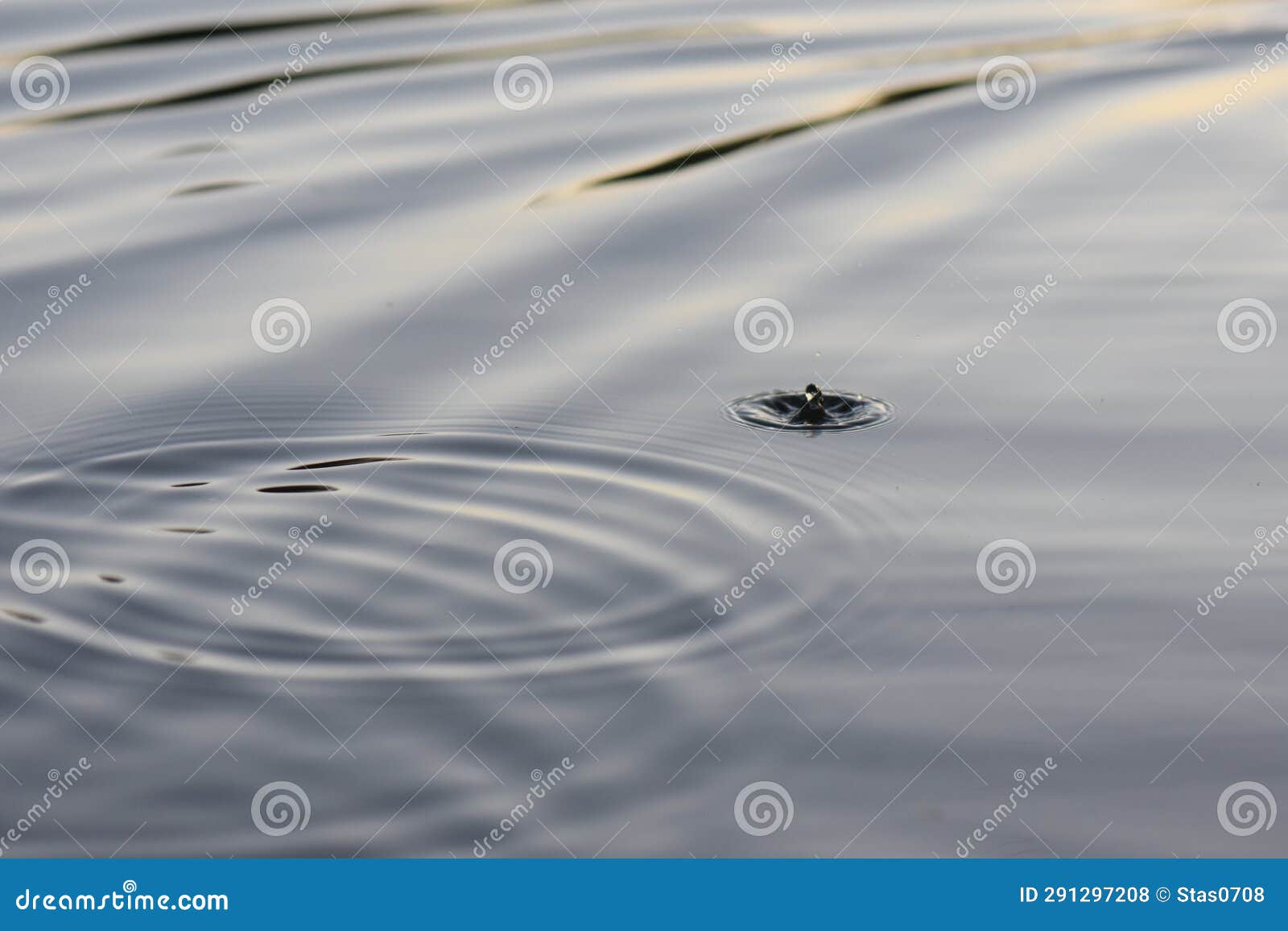River Surface with Circles after Fallen Drops Stock Photo - Image of ...