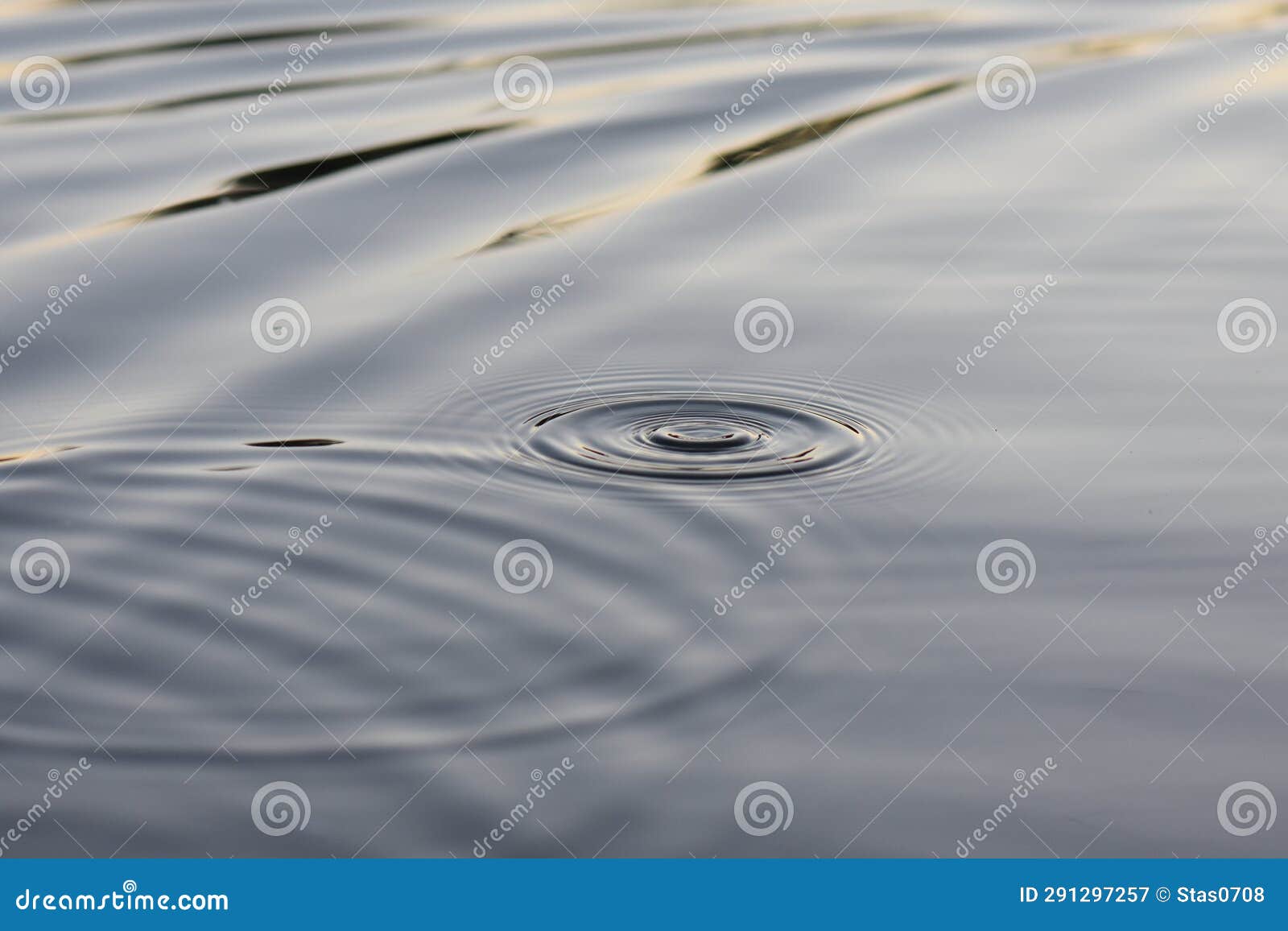 River Surface with Circles after Fallen Drops Stock Image - Image of ...