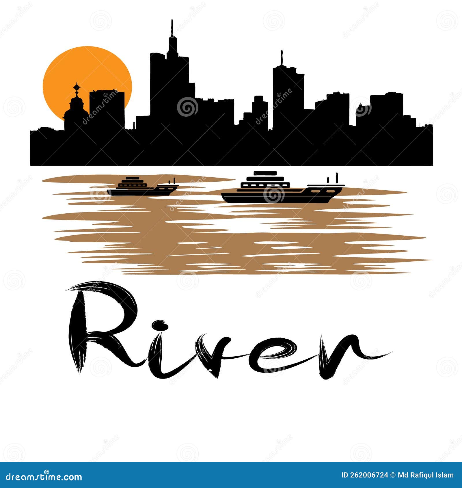 River - SVG Vector Design stock vector. Illustration of poster - 262006724