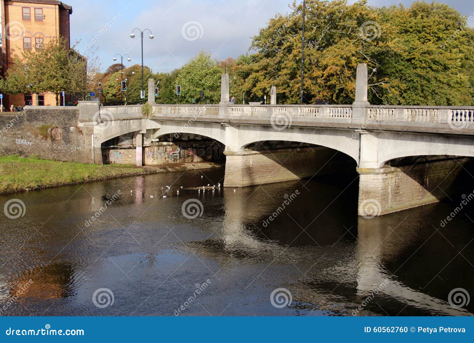 River Taff and Bridge in Cardiff, Wales, UK Stock Photo - Image of ...