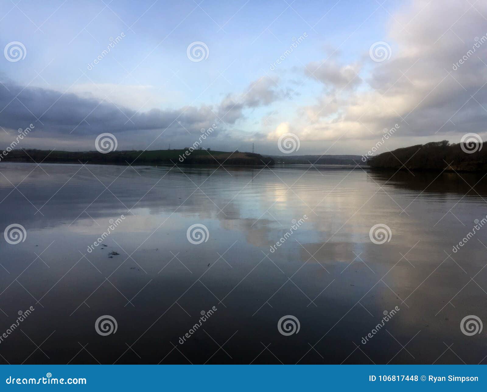 River Tamar Devon Evening Landscape Stock Photo - Image of evening ...