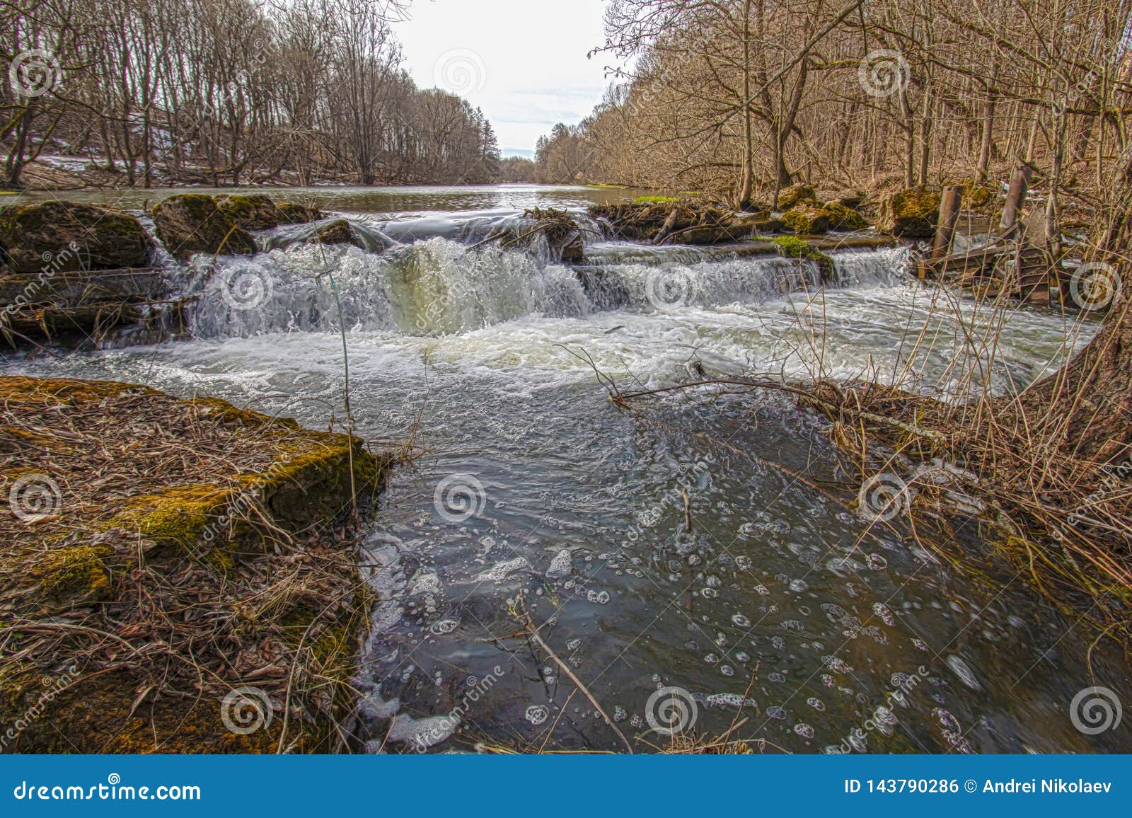 The River Techa in the Spring. Kaluga Region Stock Photo - Image of ...