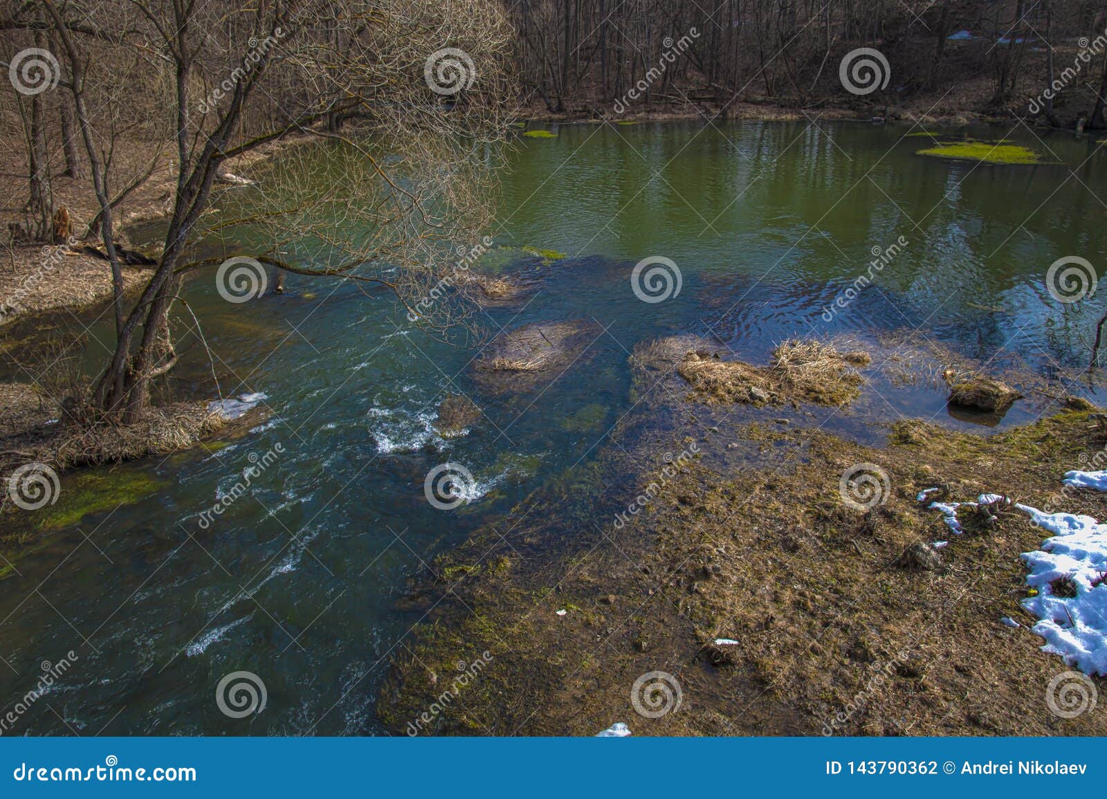 The River Techa in the Spring. Kaluga Region Stock Photo - Image of ...