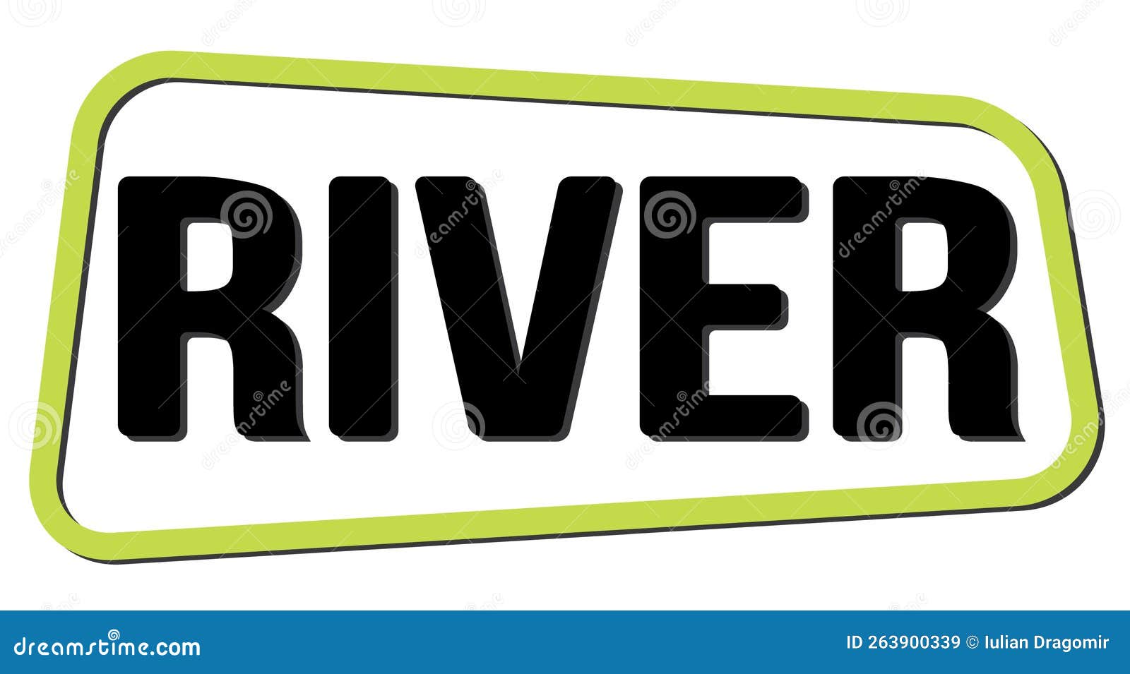 RIVER Text on Green-black Trapeze Stamp Sign Stock Illustration ...