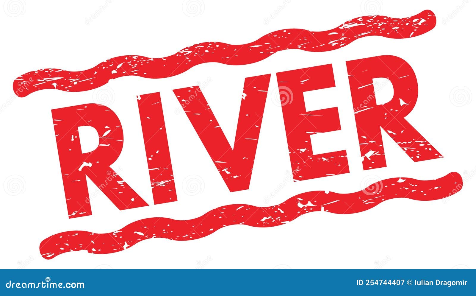 RIVER Text on Red Lines Stamp Sign Stock Illustration - Illustration of ...
