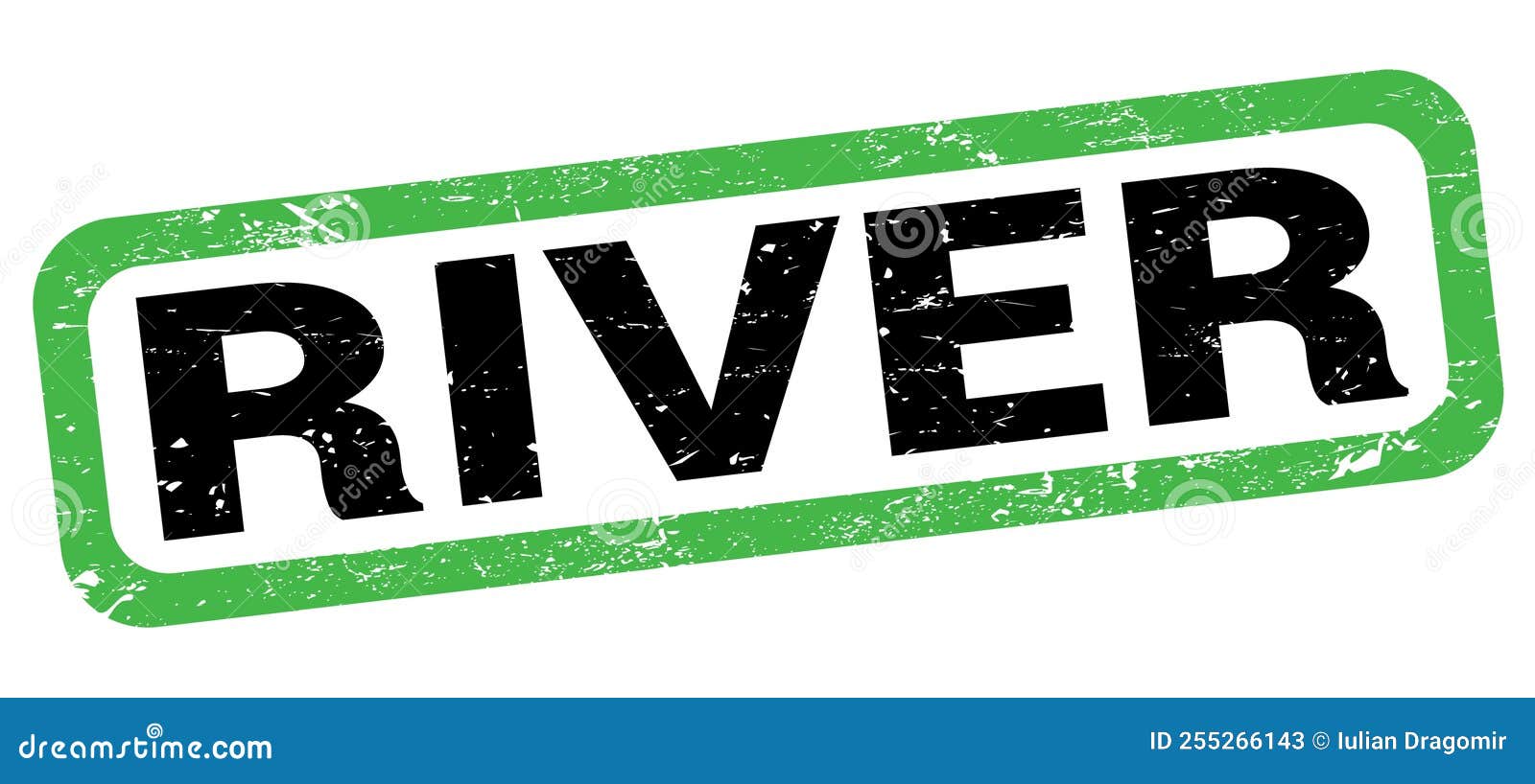 RIVER Text Written on Green-black Rectangle Stamp Stock Illustration ...