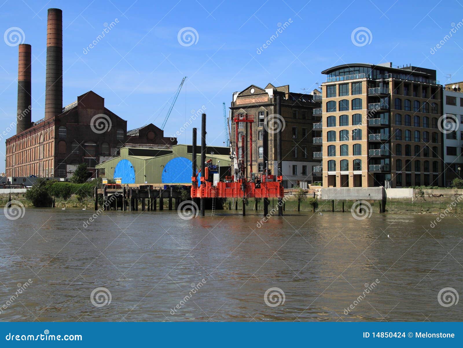 River Thames bankside stock photo. Image of england, building - 14850424