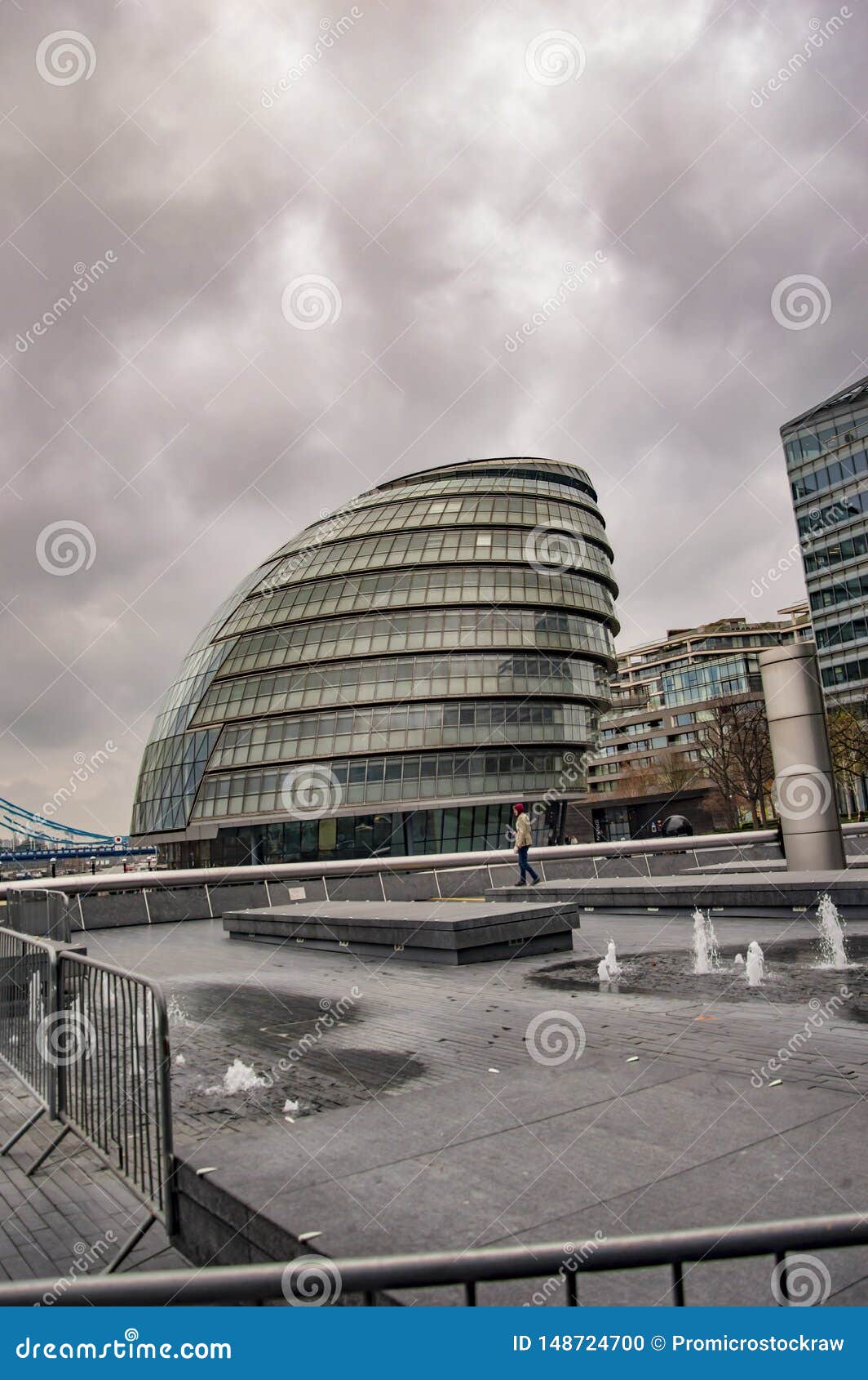 River Thames Buildings on Southbank of Dome and Walking Path Editorial ...