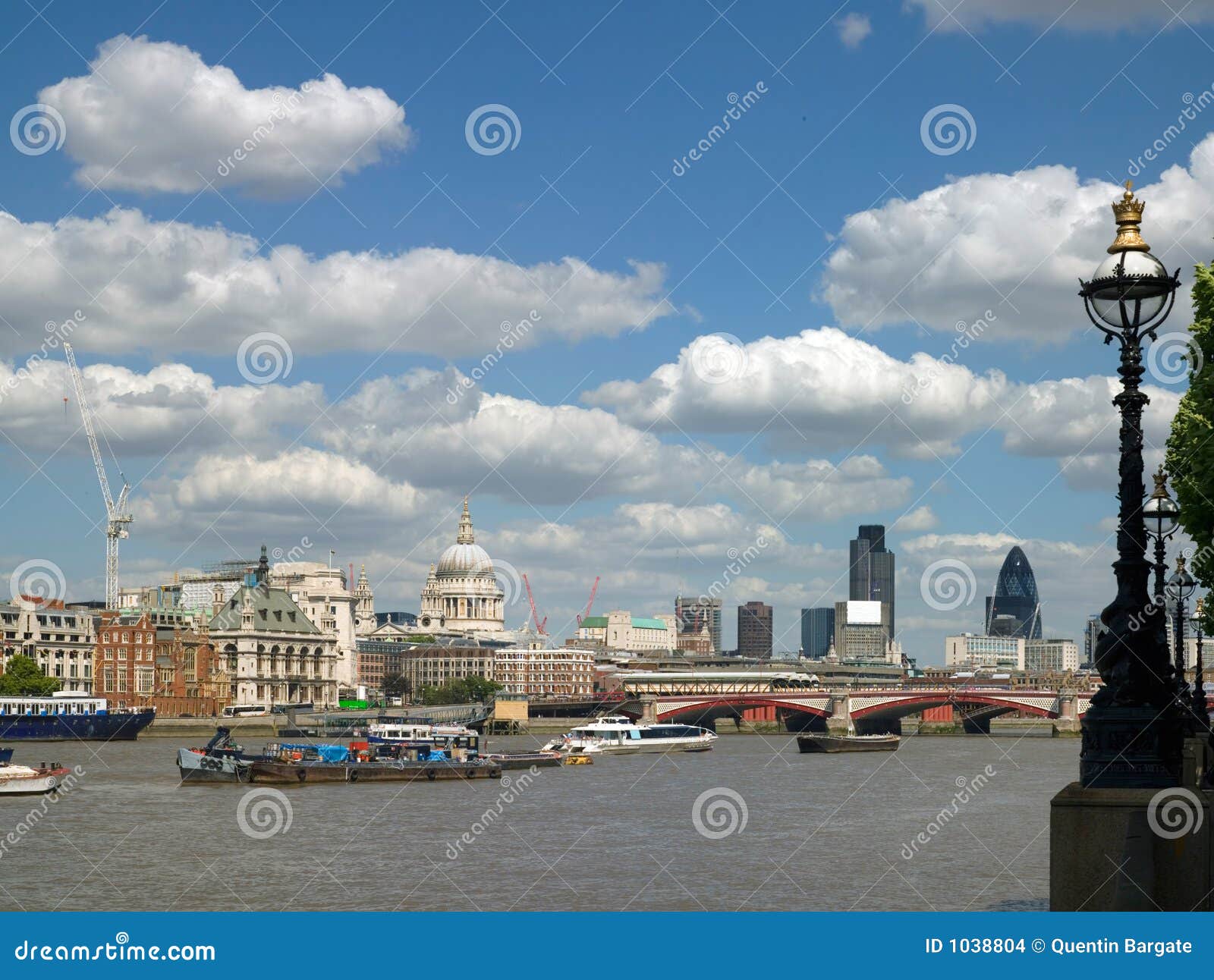 River Thames in London stock photo. Image of boat, barge - 1038804