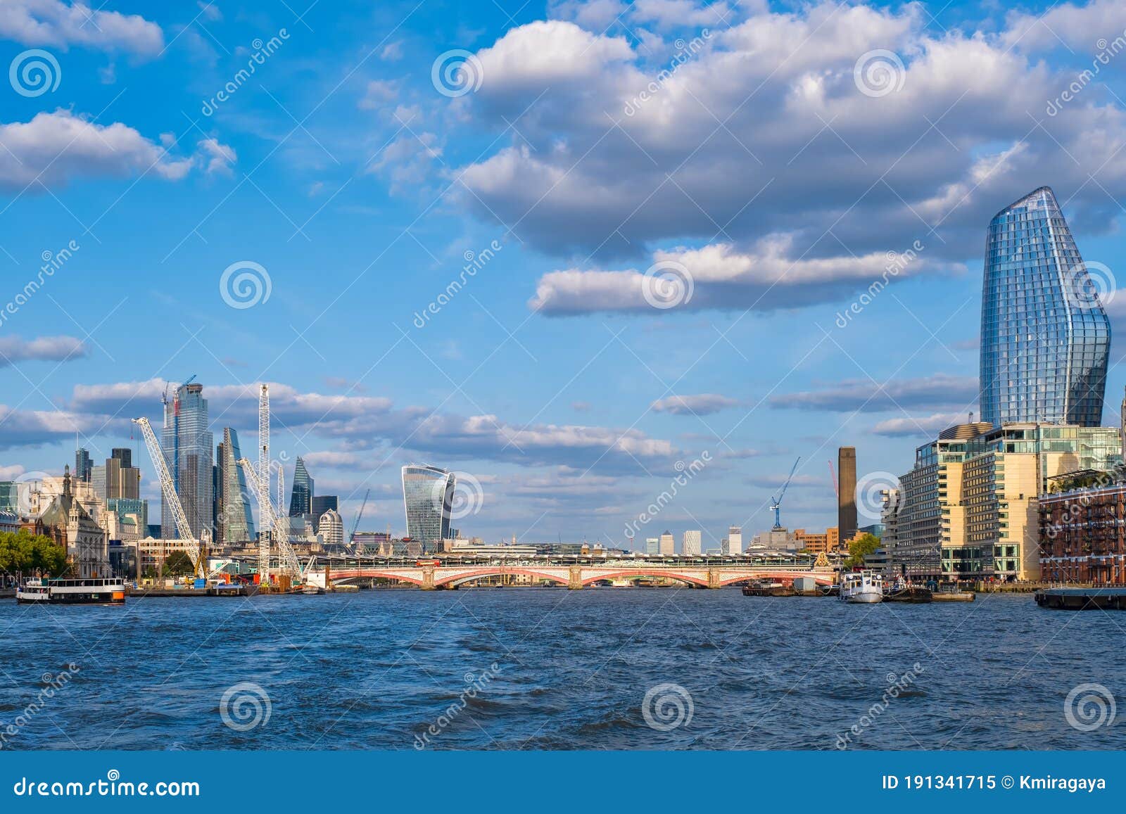 The River Thames and Several Landmarks on a Beautiful Summer Day in ...