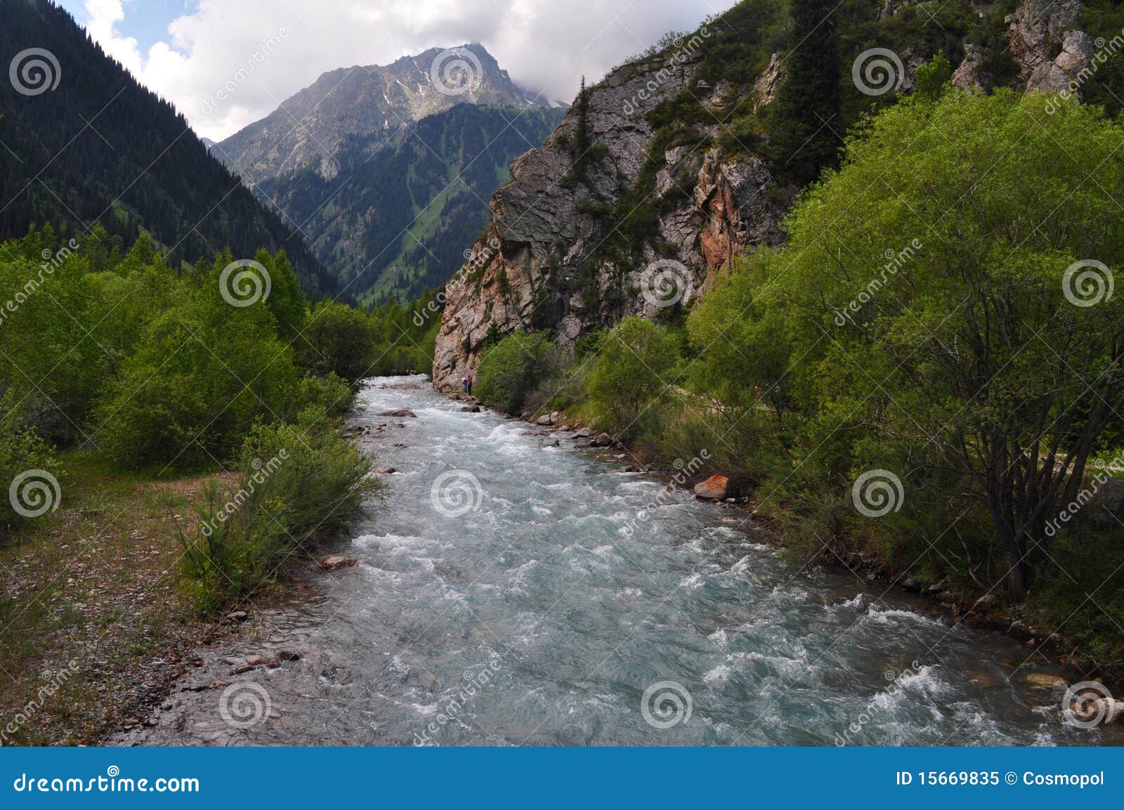 River in Tian Shan Mountains Stock Image - Image of geological ...