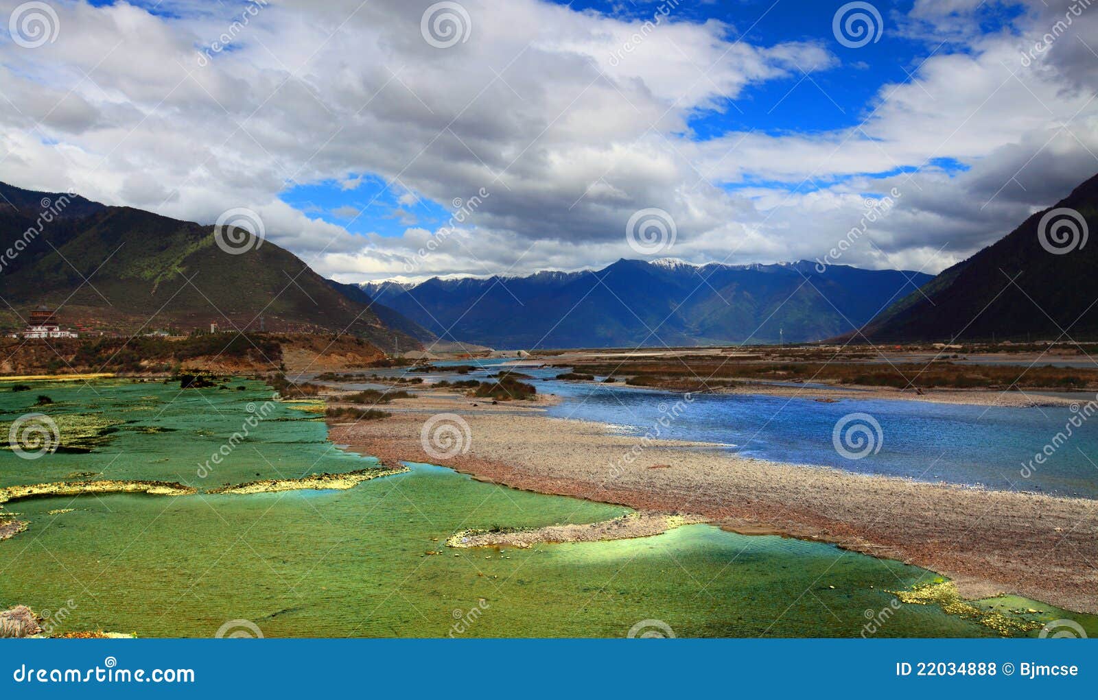 The river in tibet stock photo. Image of field, pilgrim - 22034888