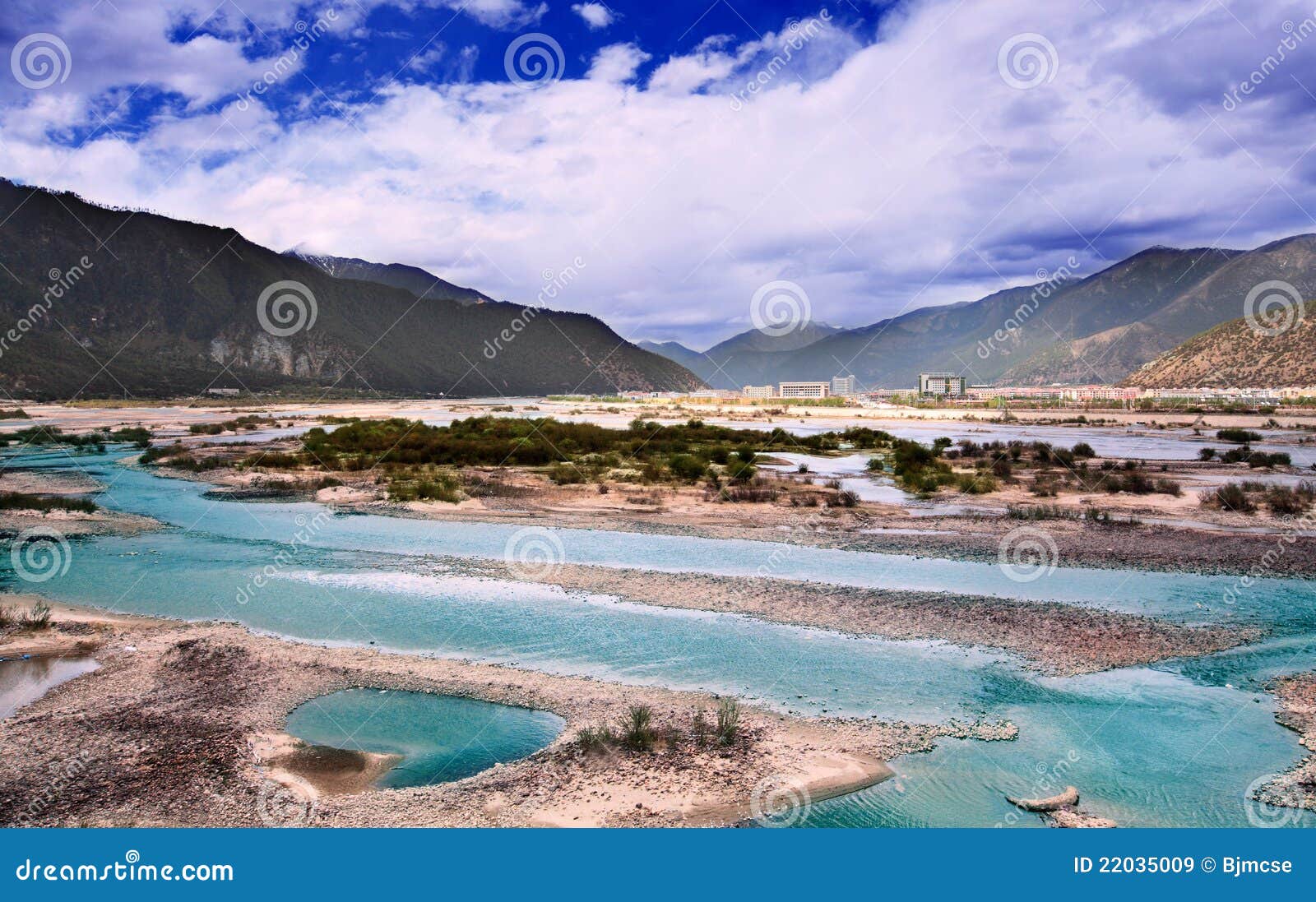 The river in tibet stock image. Image of china, field - 22035009