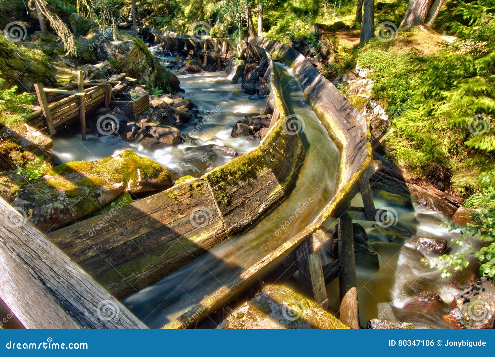 River and Timber Rafting Facility in Sweden Stock Photo - Image of ...
