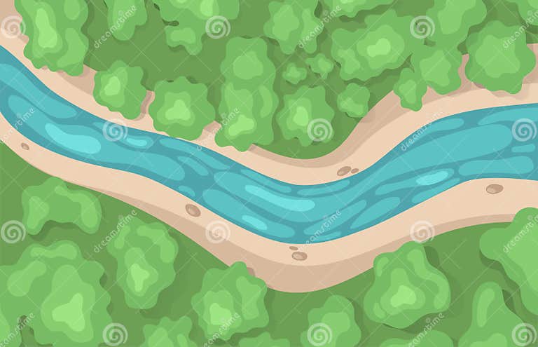 River Top View. Simple Illustration. Vector Graphics Stock Illustration ...
