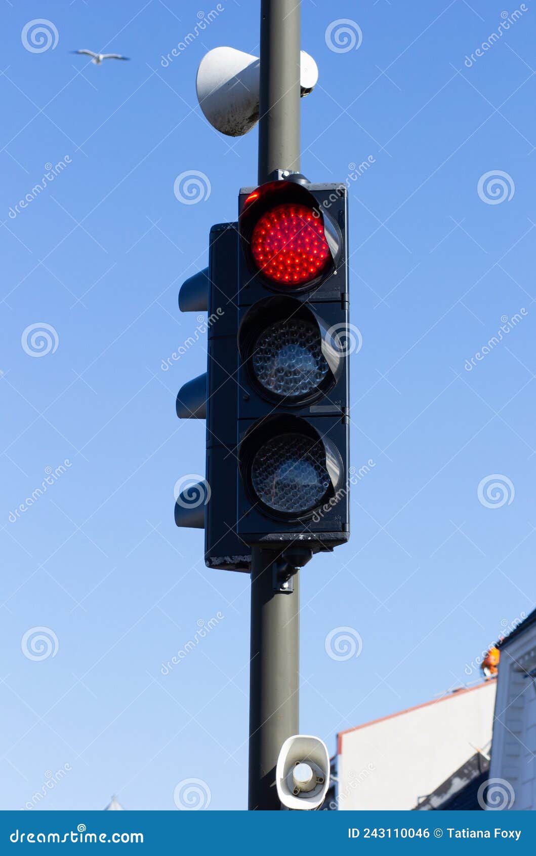 River Traffic Light for Ferry Boats with the Red Light Stock Photo ...