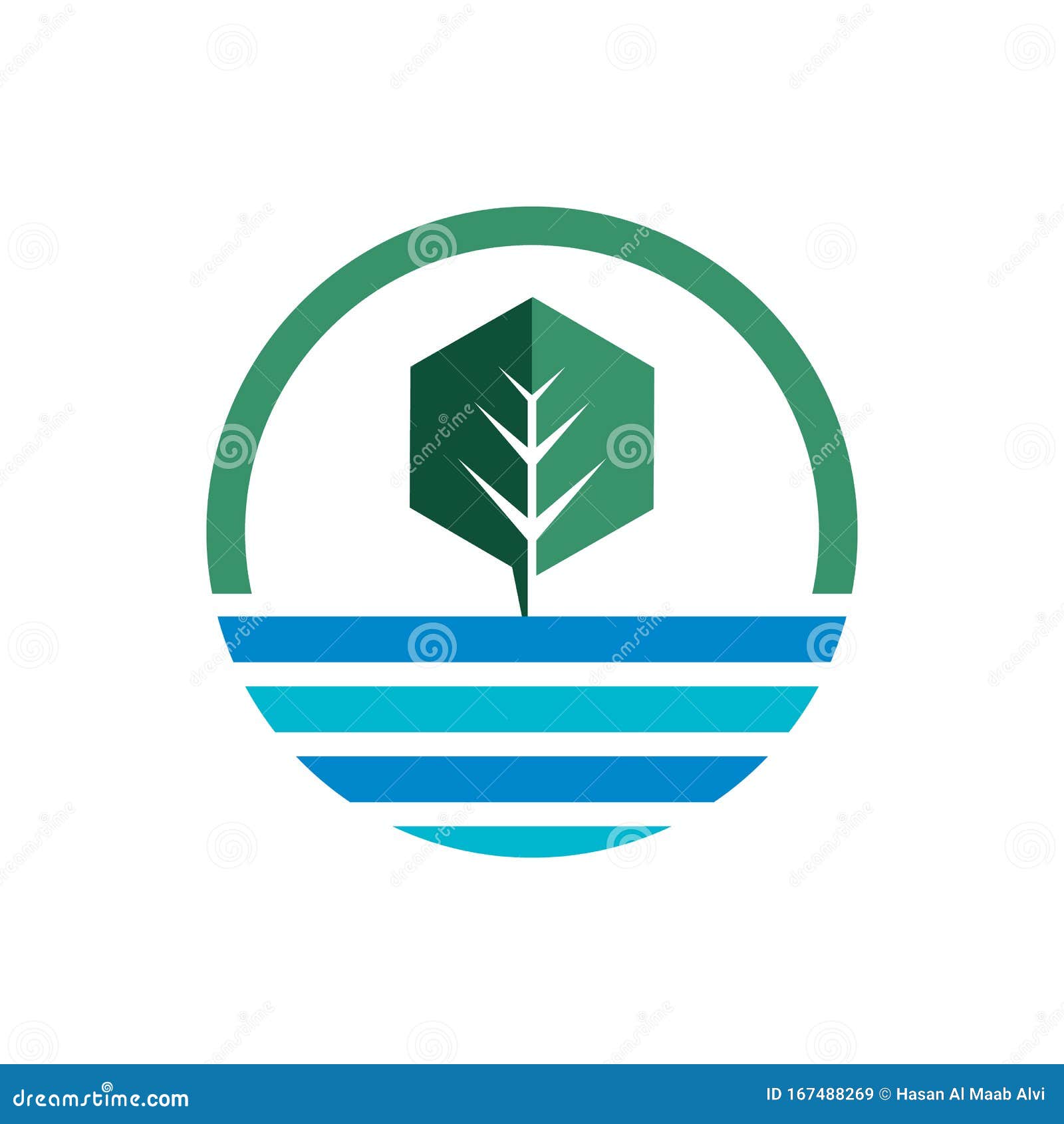 River Tree Logo Design Vector Template. Stock Vector - Illustration of ...
