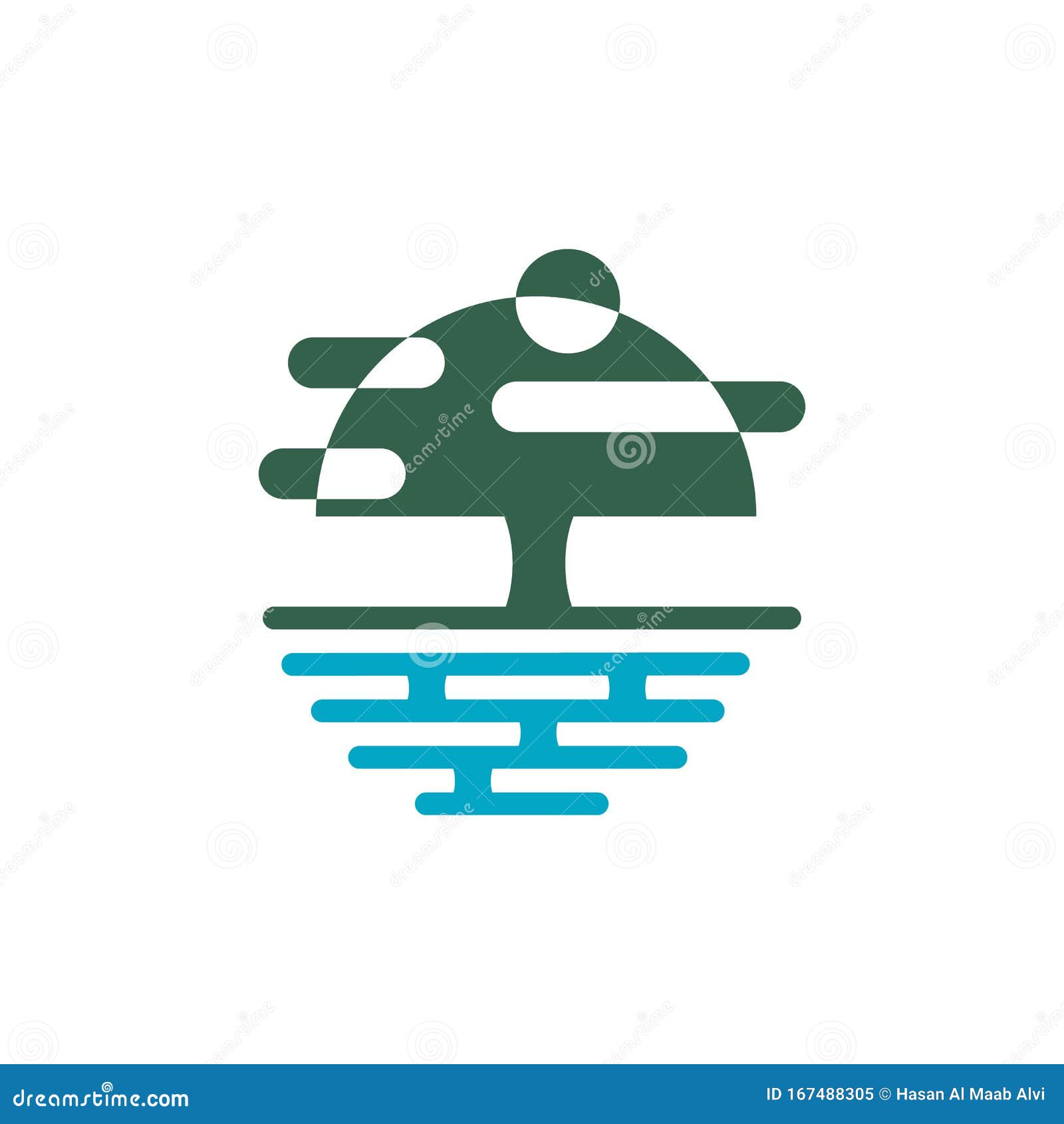 River Tree Logo Design Vector Template. Stock Vector - Illustration of ...